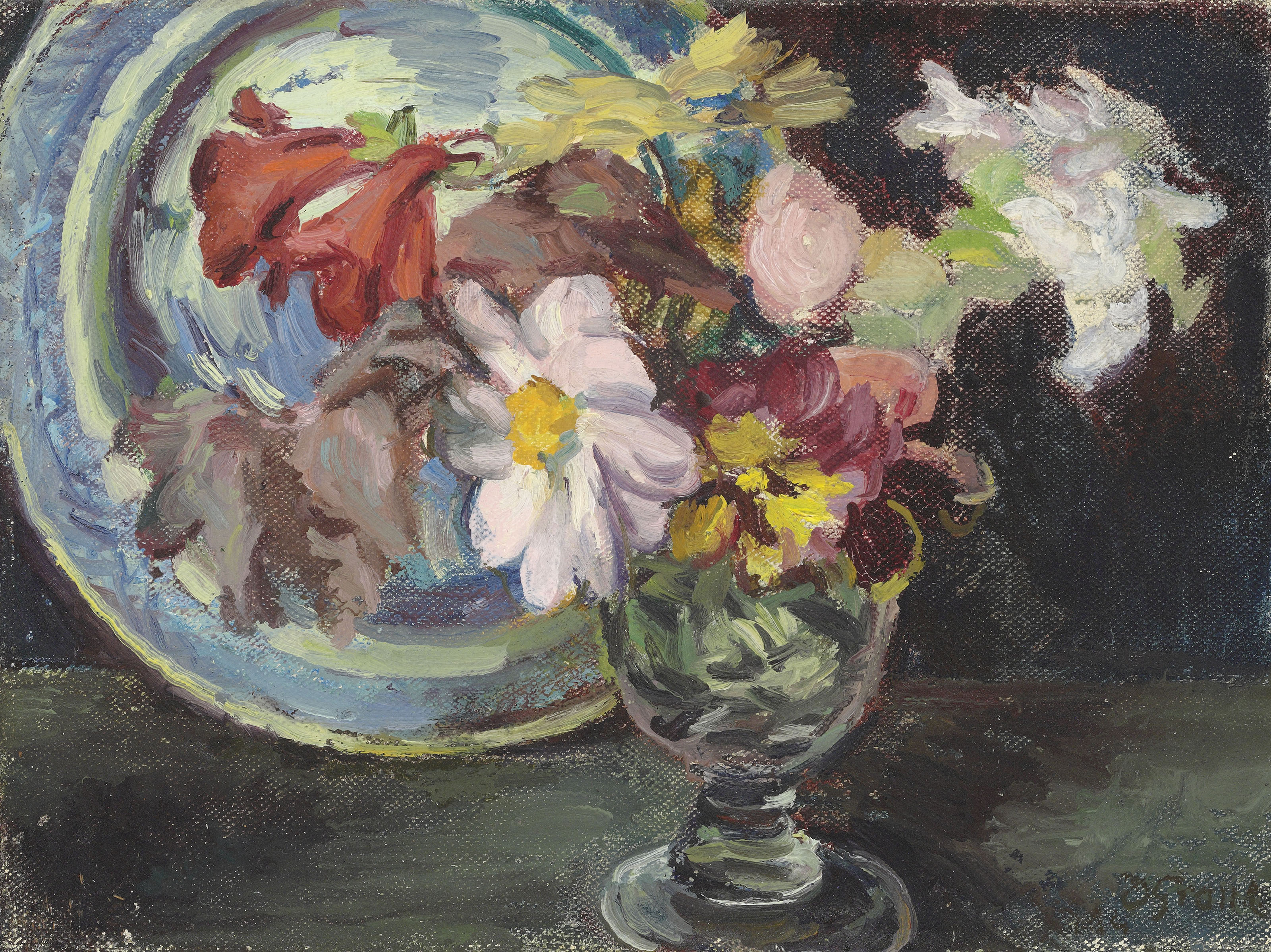 Duncan Grant (1885-1978) , Still-Life with Dahlias in a Glass | Christie's