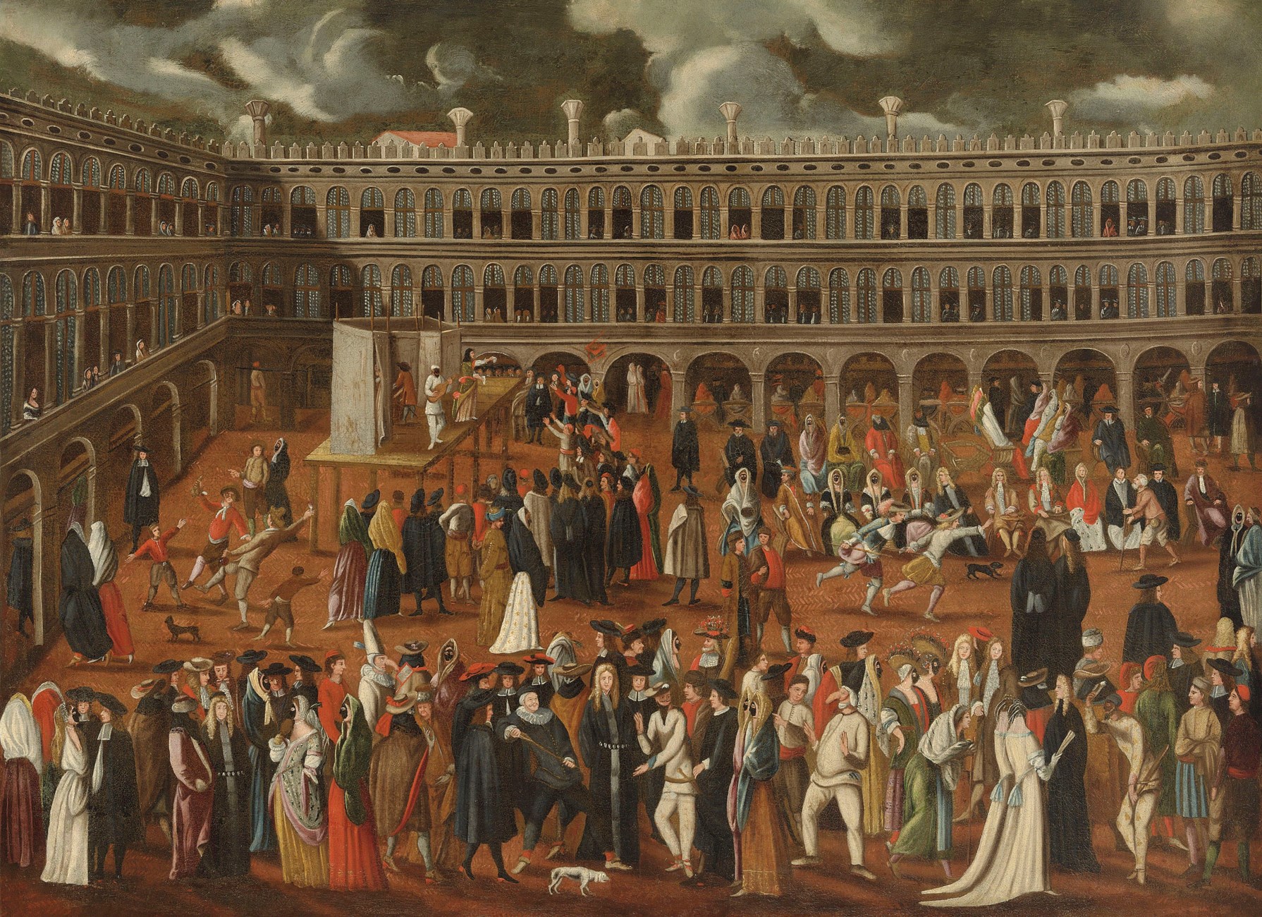 Venetian School, circa 1700, Carnival in Piazza San Marco, Venice ...