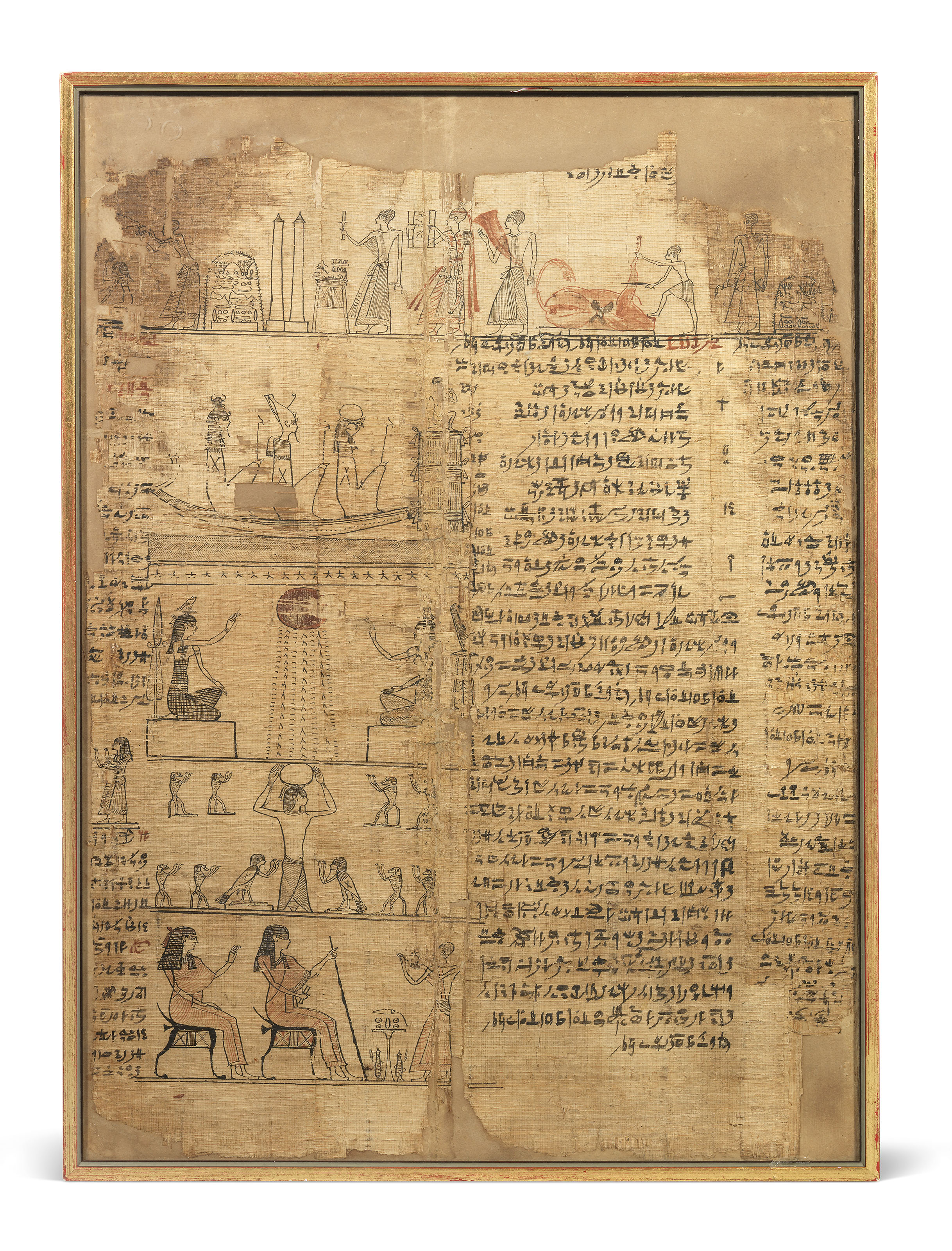 AN EGYPTIAN BOOK OF THE DEAD PAPYRUS FRAGMENT FOR TA-PER-USIR