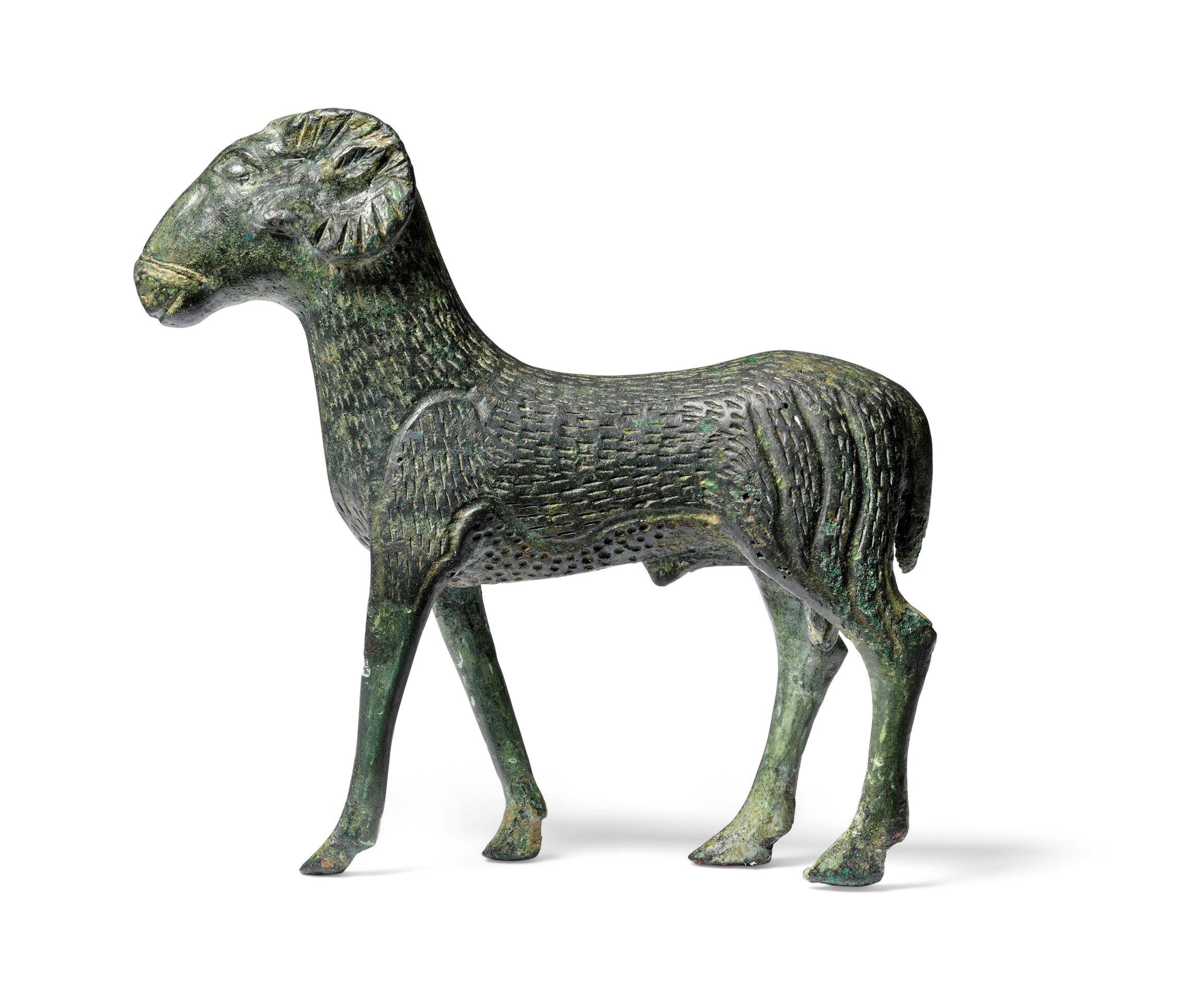 A GREEK BRONZE FIGURE OF A STRIDING RAM, LATE 6TH-EARLY 5TH CENTURY B.C ...