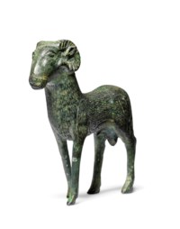 A GREEK BRONZE FIGURE OF A STRIDING RAM, LATE 6TH-EARLY 5TH CENTURY B.C ...