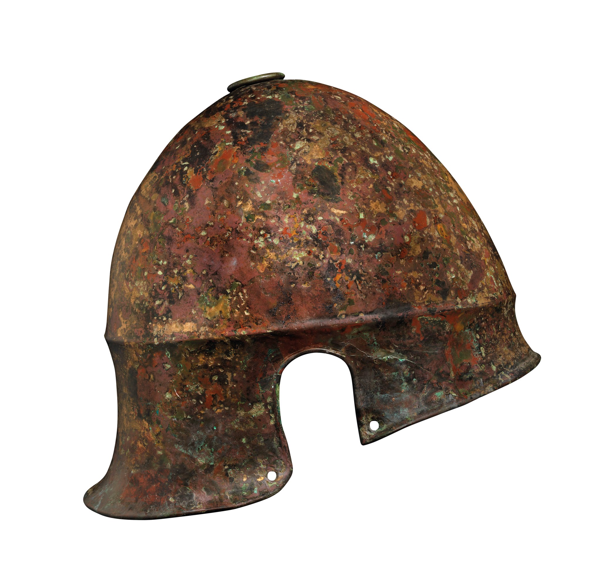 A SAMNITE BRONZE HELMET DECORATED WITH INCISED PALMETTES, SOUTH ITALIAN ...