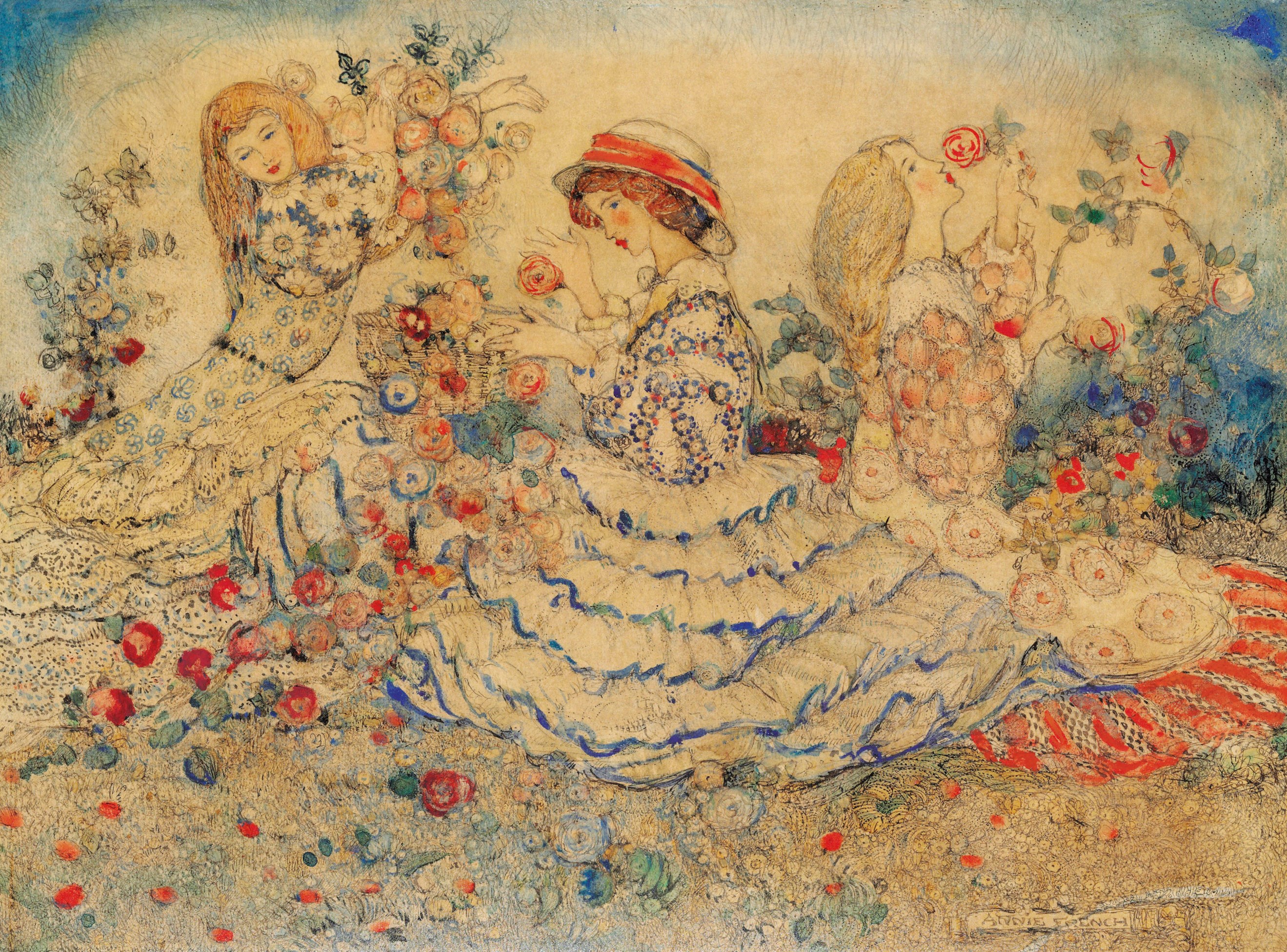 Annie French (1872-1965), Rose Gatherers | Christie's