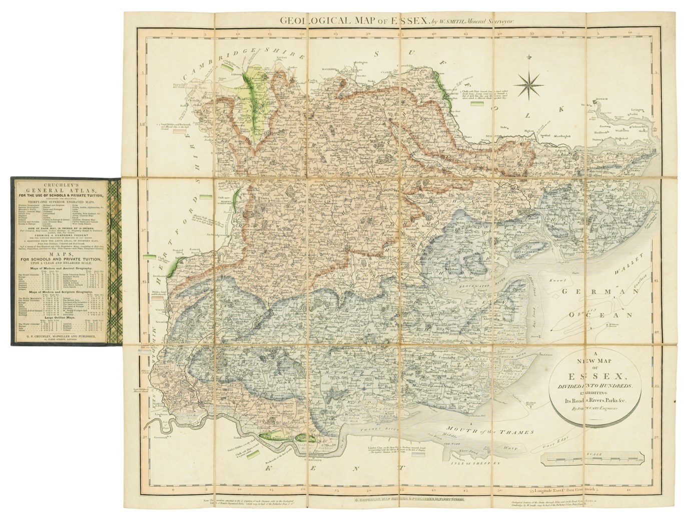 SMITH, William (1769-1839). Geological Map of Essex. London: G ...