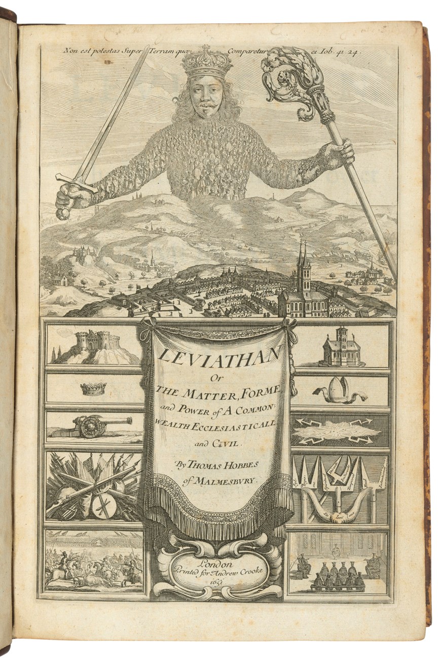 HOBBES, Thomas (1588-1679). Leviathan, or the Matter, Forme, and Power ...