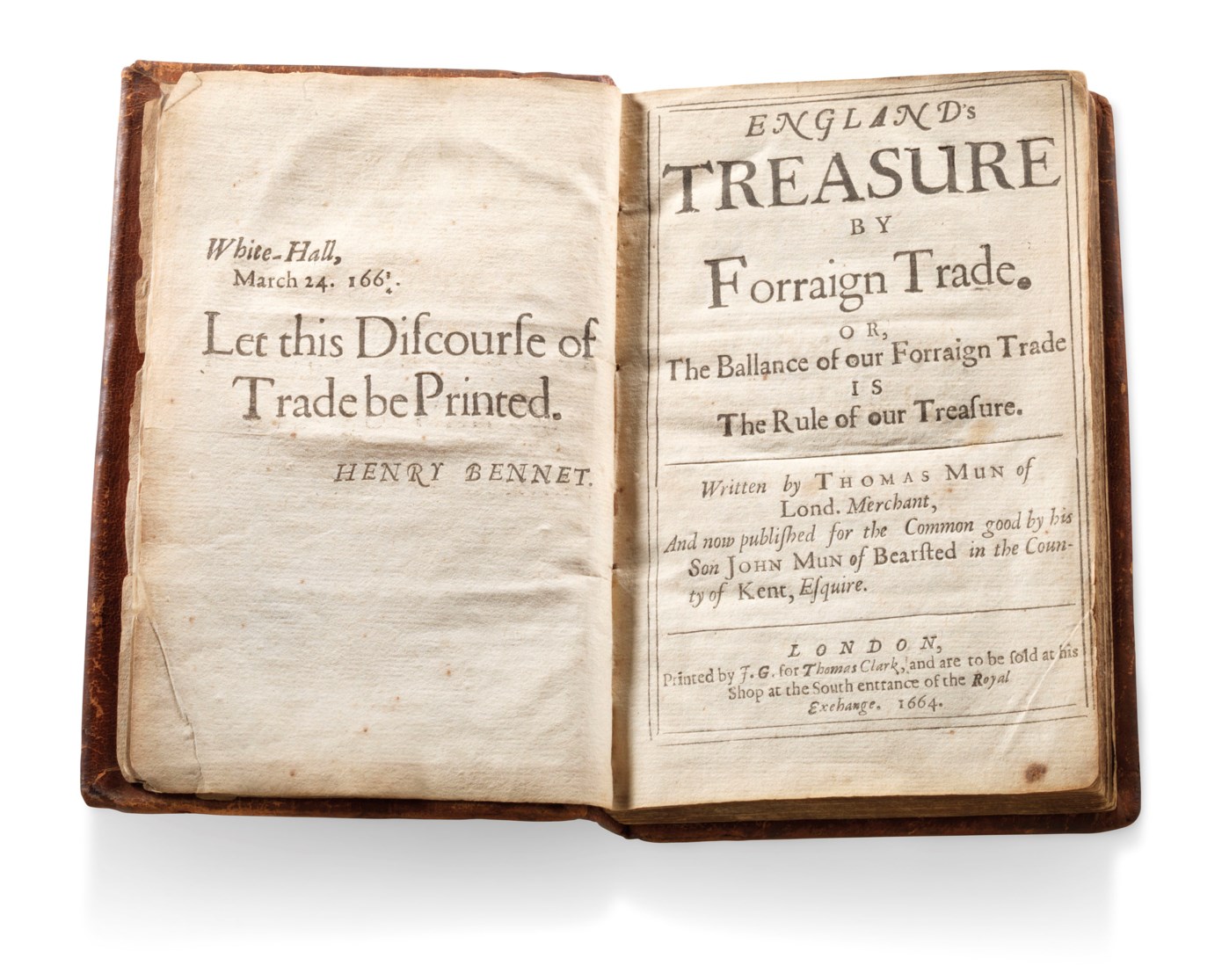MUN, Thomas (1571-1641). England’s Treasure by Forraign Trade. Or, the ...