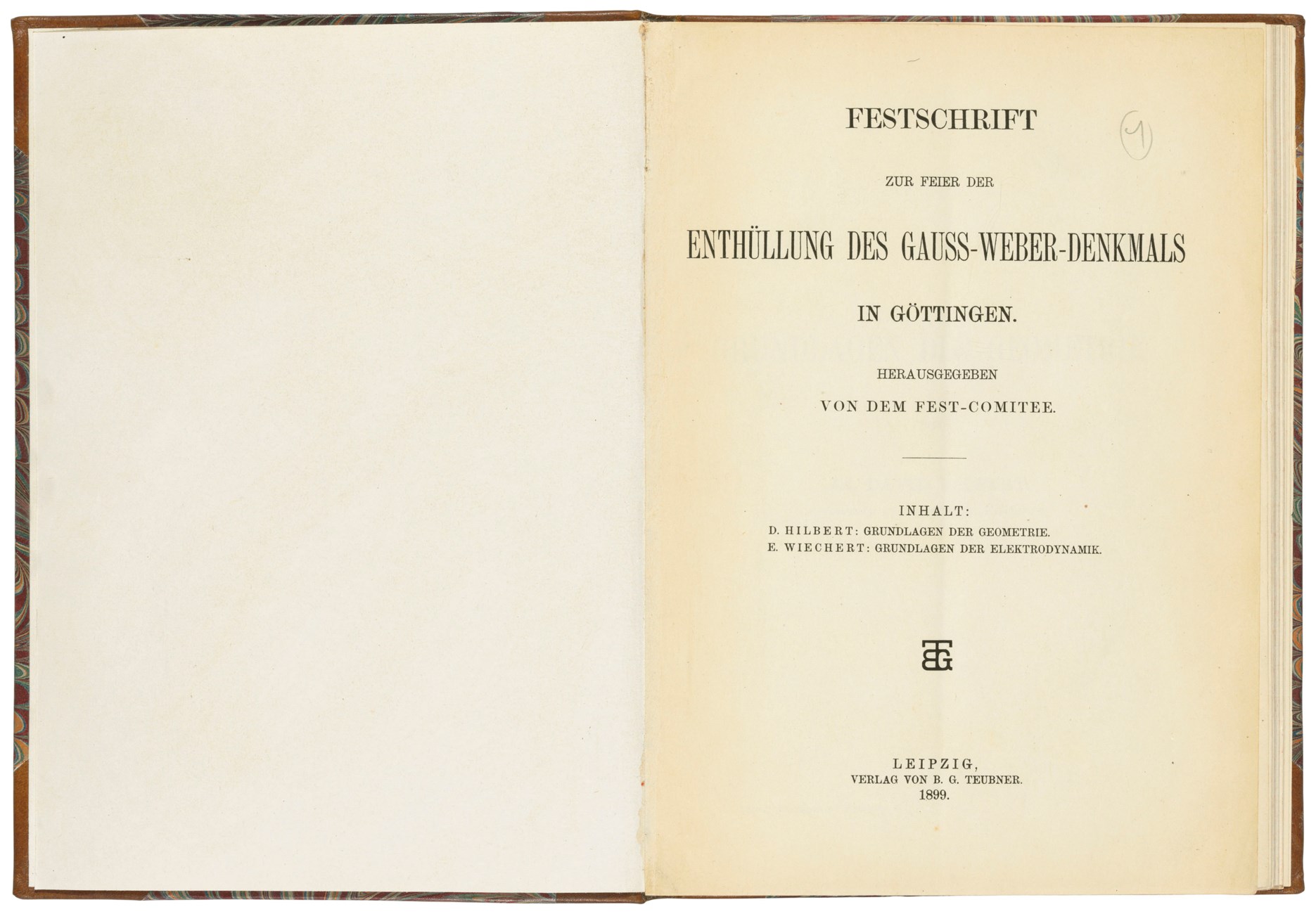 HILBERT, David (1862-1943). 'Grundlagen der Geometrie.' Offprint from ...