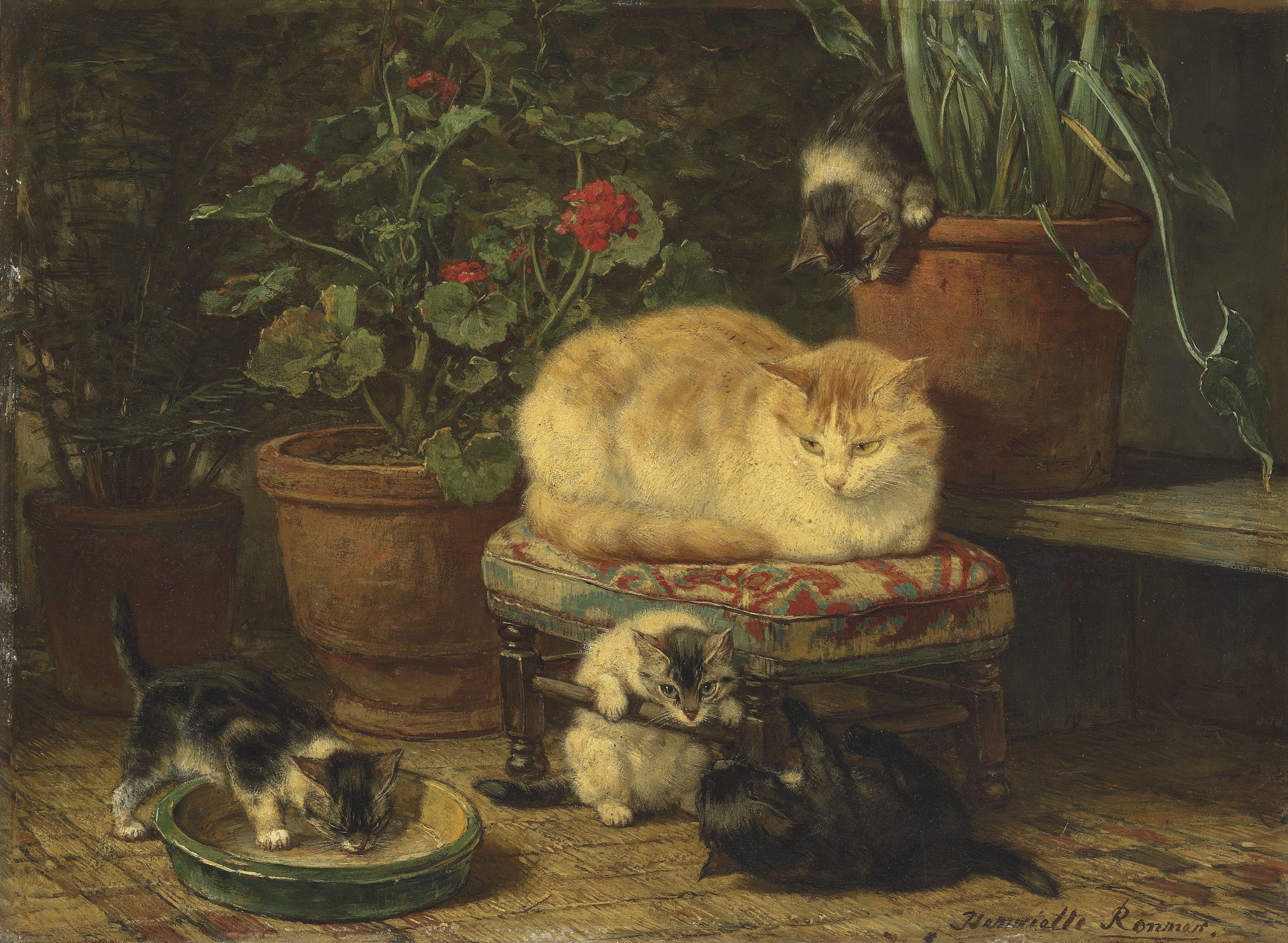 Henriette Ronner-Knip (Dutch, 1821-1909) , Kittens at play | Christie's