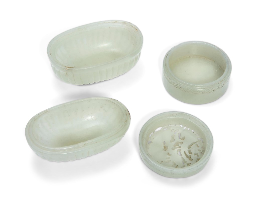 TWO SMALL WHITE JADE BOXES AND COVERS, 19TH CENTURY | Christie’s