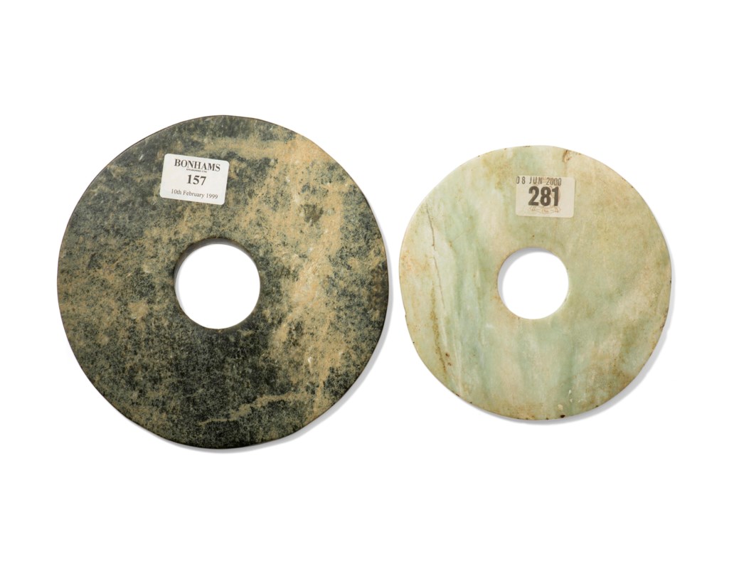 TWO JADE BI DISCS, NEOLITHIC PERIOD (C. 6500-1700 BC) | Christie’s