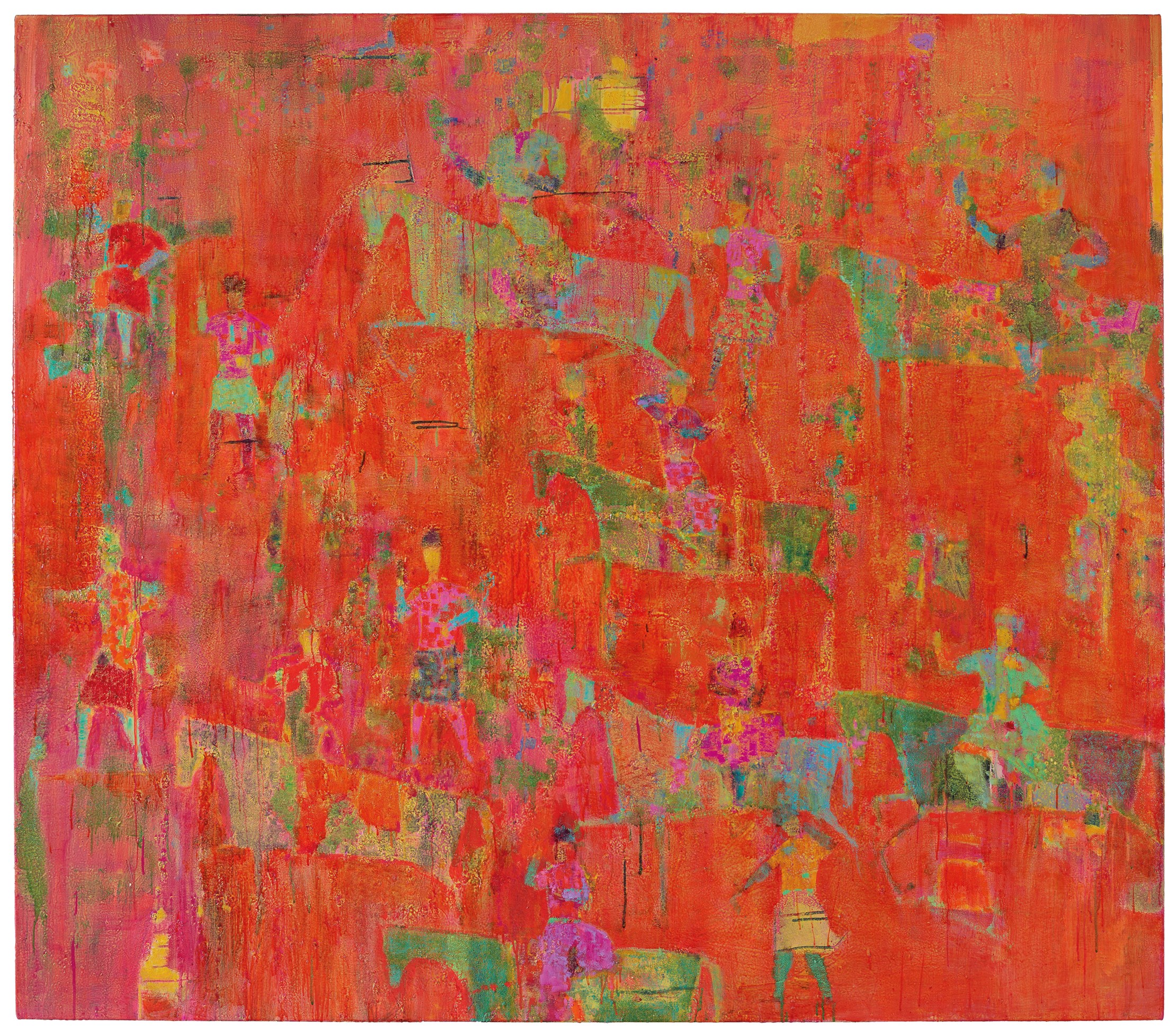 Reza Derakshani (Iranian, b. 1952), Hunting in Red and Green | Christie's