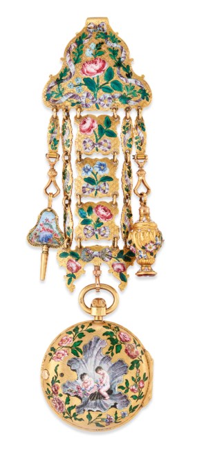 LOUIS XV GOLD AND ENAMEL POCKET WATCH AND CHATELAINE | Christie's