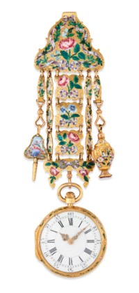LOUIS XV GOLD AND ENAMEL POCKET WATCH AND CHATELAINE | Christie's