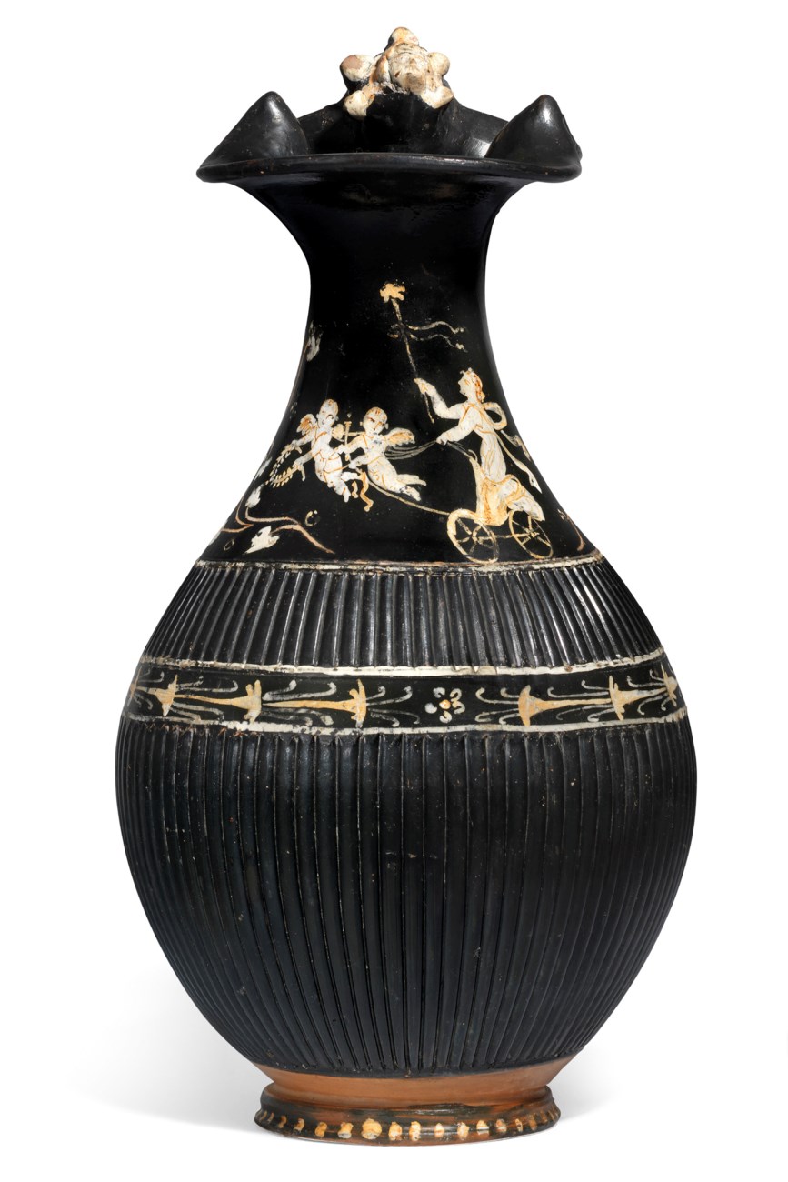 AN APULIAN GNATHIA WARE POTTERY OINOCHOE, CIRCA LATE 4TH CENTURY B.C ...
