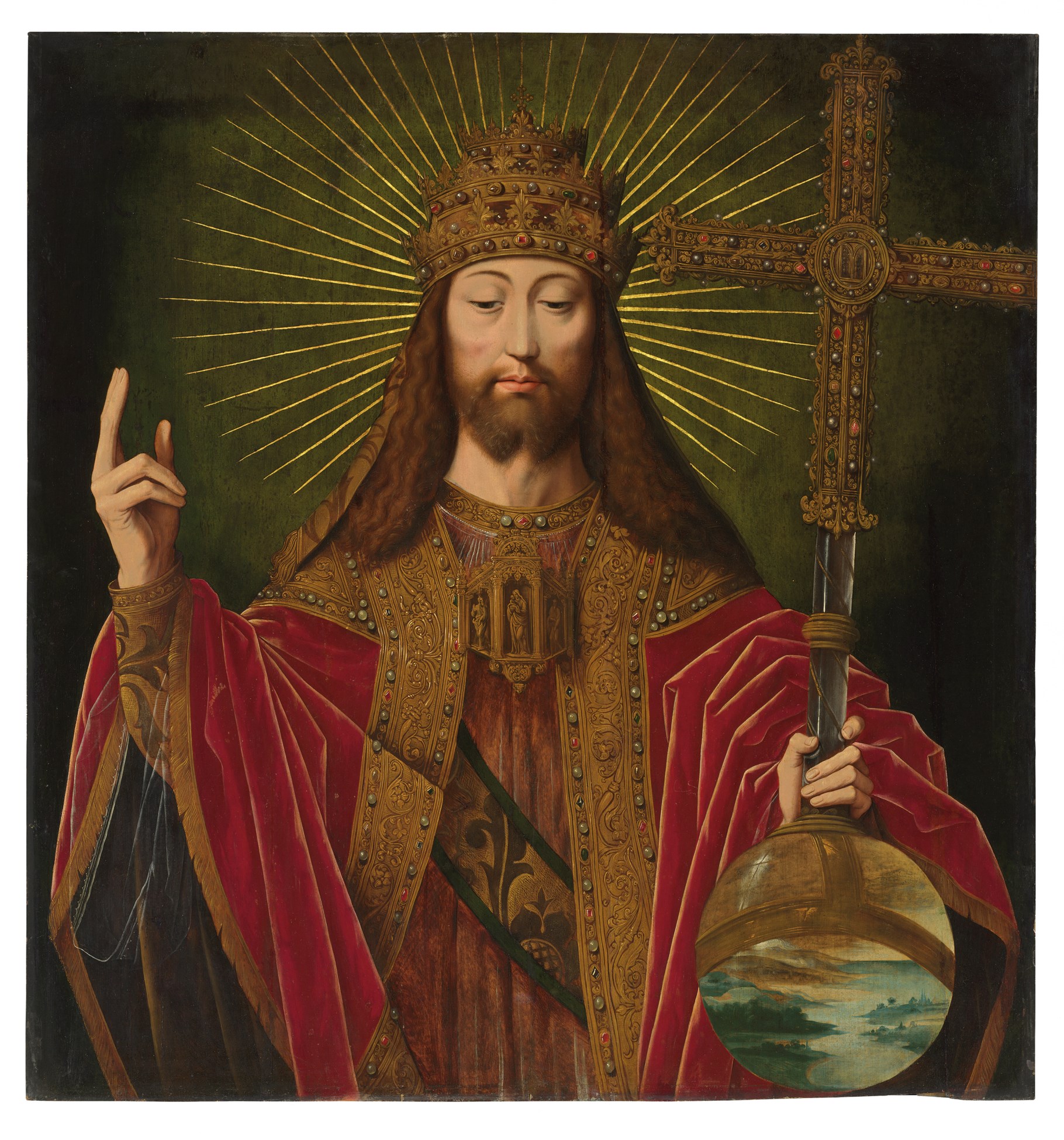 Ambrosius Benson (?Lombardy c. 1495-1550 Bruges), Salvator Mundi ...