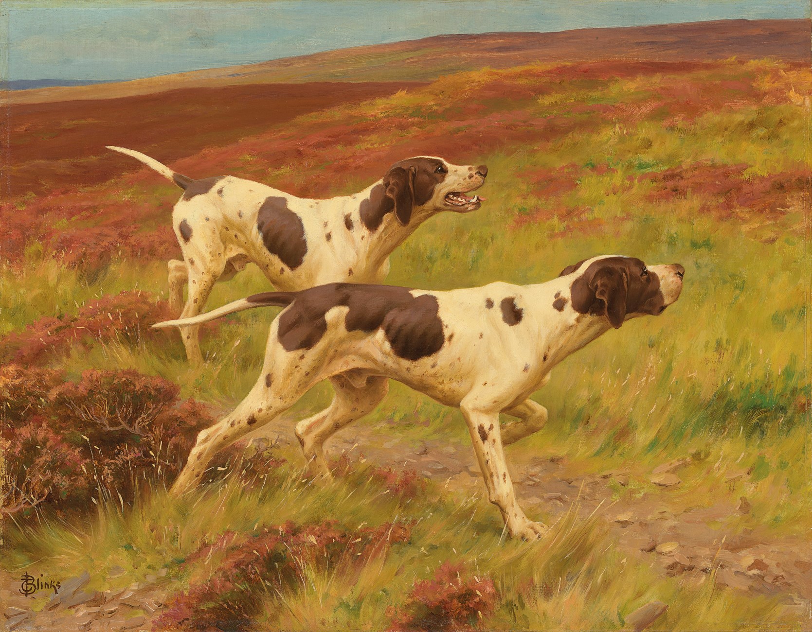 Thomas Blinks (1853-1912), Two pointers in the heather | Christie's