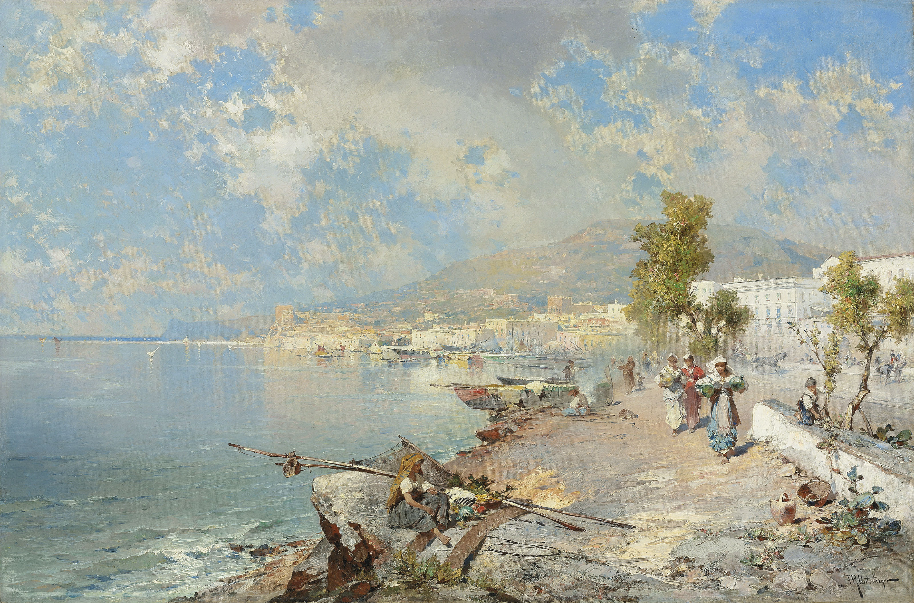 Franz Richard Unterberger (Austrian, 1838-1902) , A view of the Gulf of ...