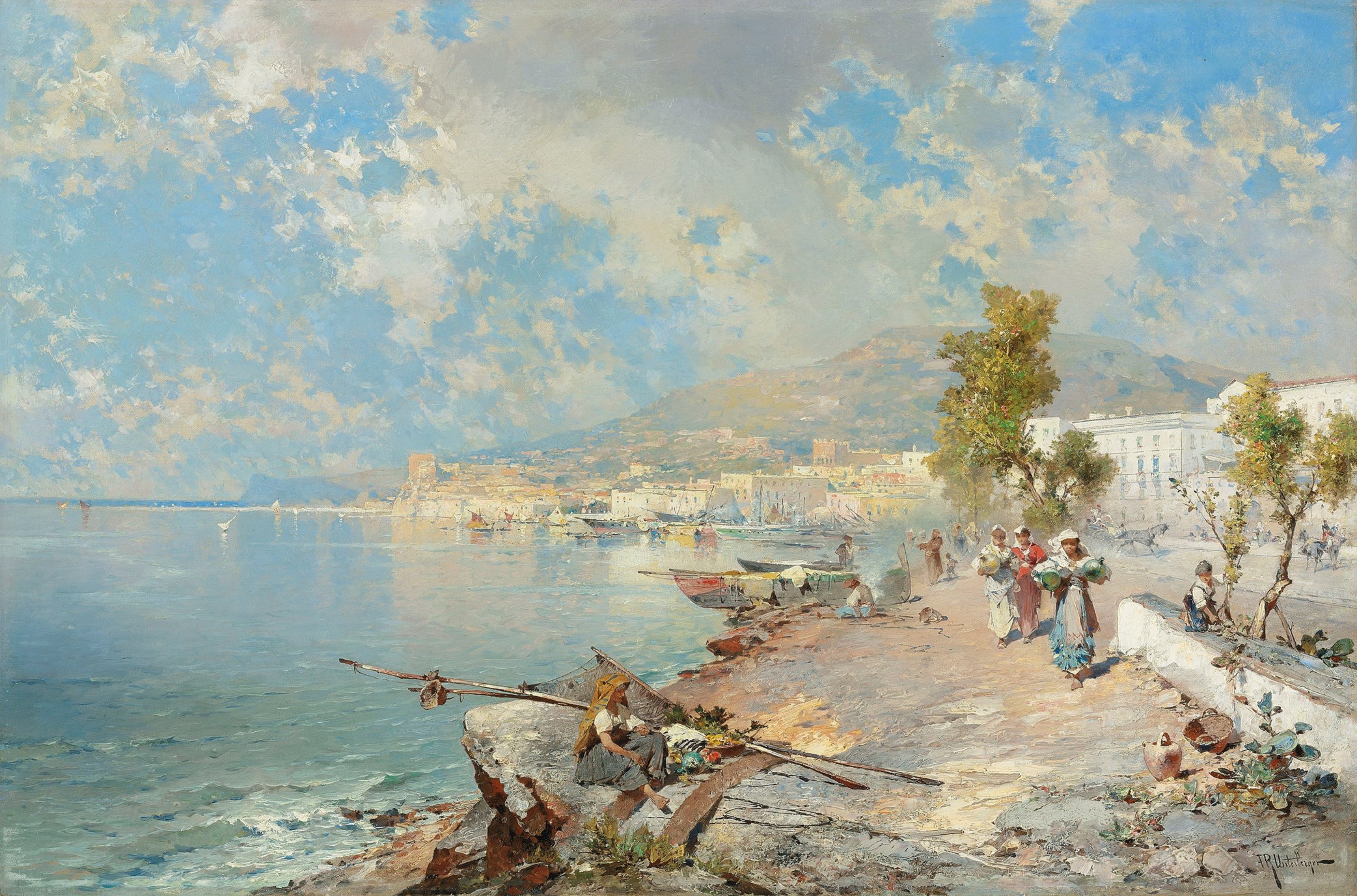 Franz Richard Unterberger (Austrian, 1838-1902), A view of the Gulf of ...