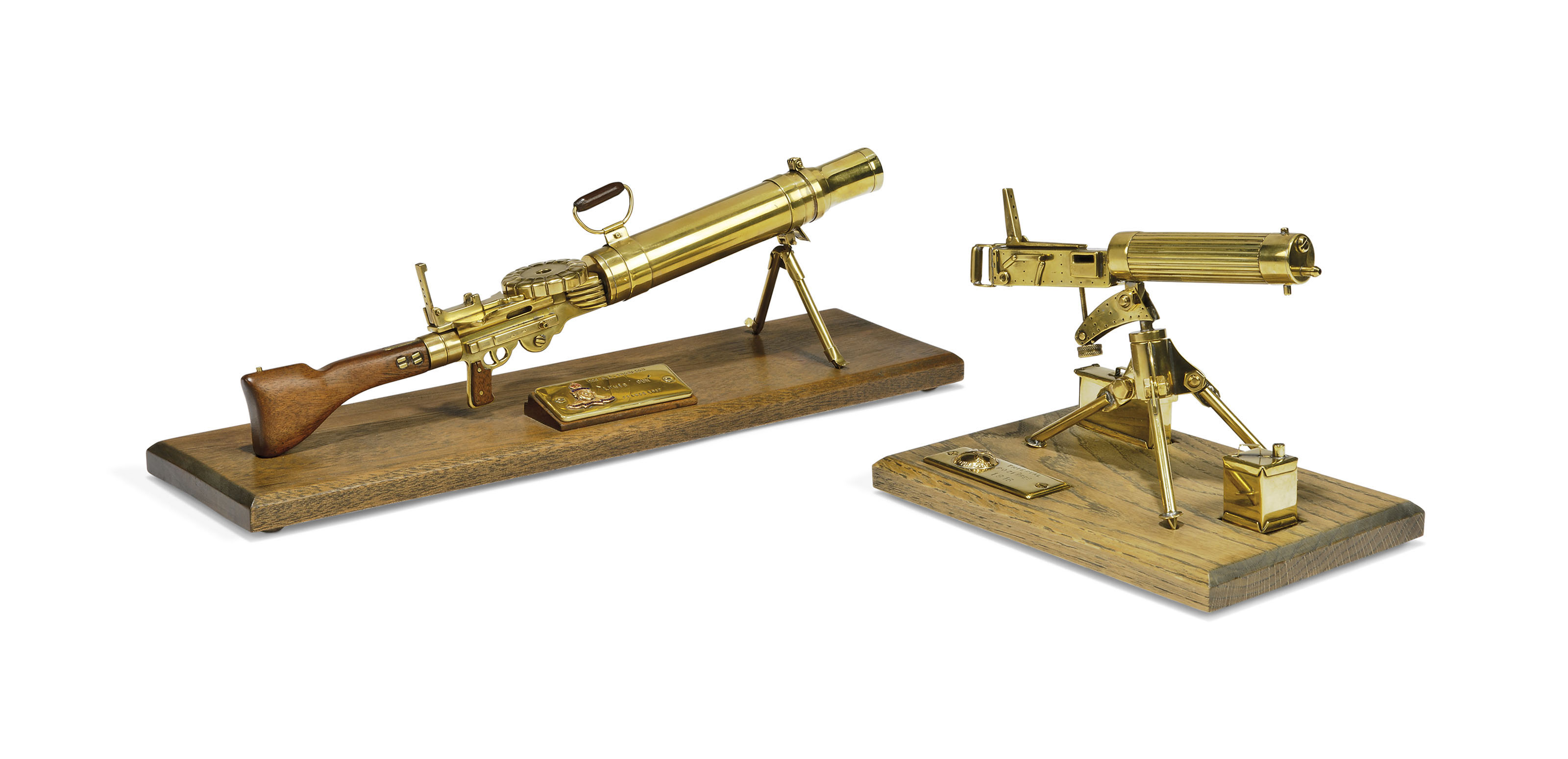 A BRASS MODEL OF A FIRST WORLD WAR LEWIS MACHINE GUN - auctions & price ...