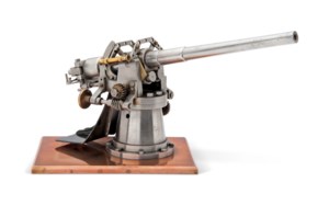 TWO DEACTIVATED ALL-METAL MODELS OF QUICK FIRING NAVAL DECK GUNS, 20TH ...