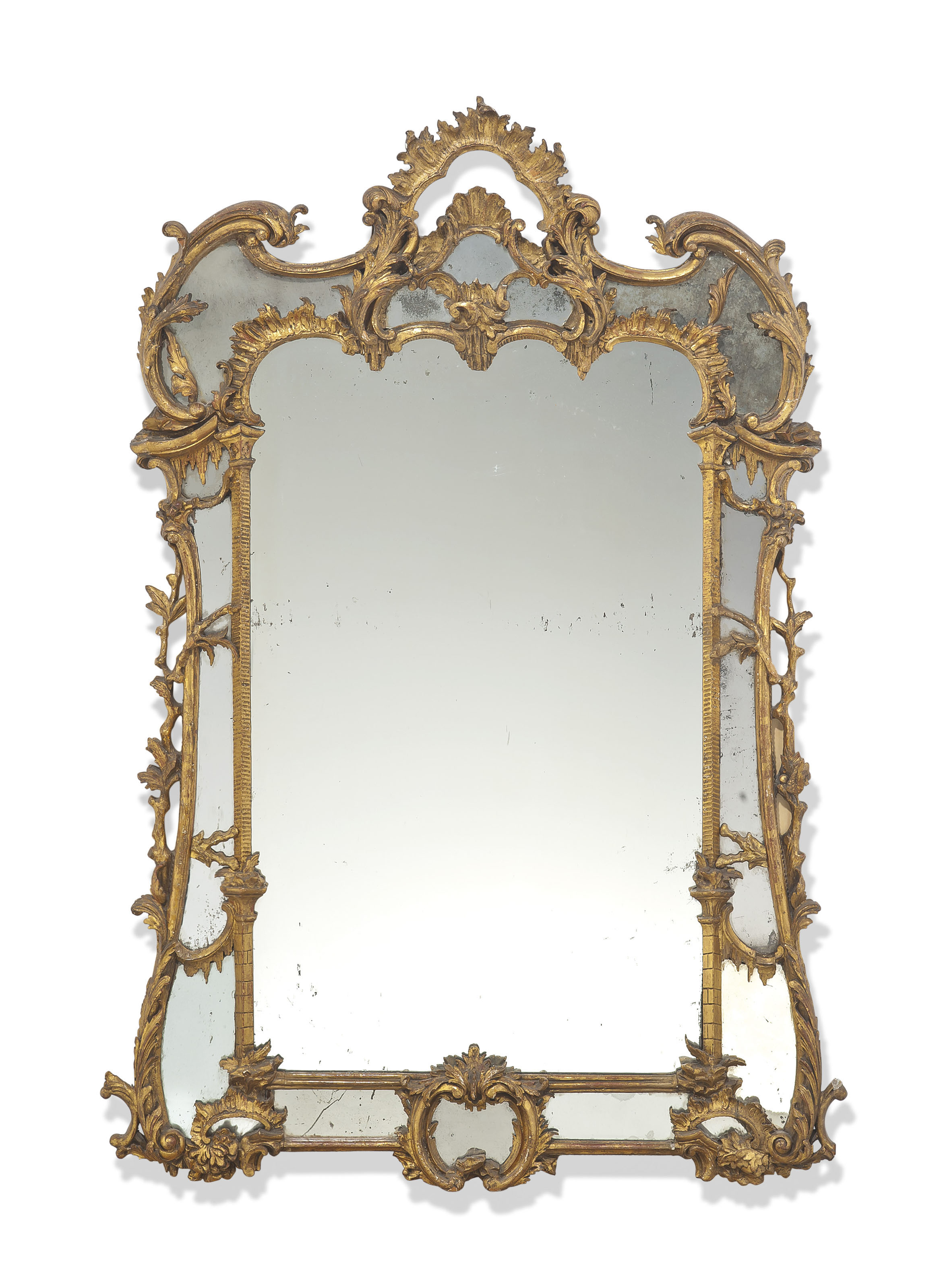 AN EARLY VICTORIAN GILTWOOD MIRROR