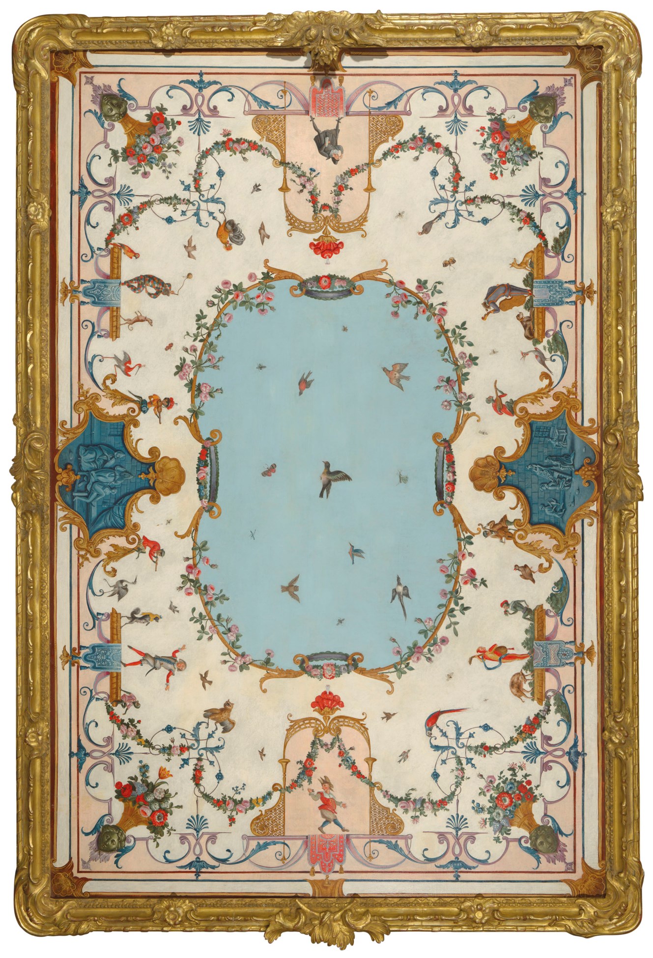 Italian School, 18th century, Ceiling painting with scenes of music ...