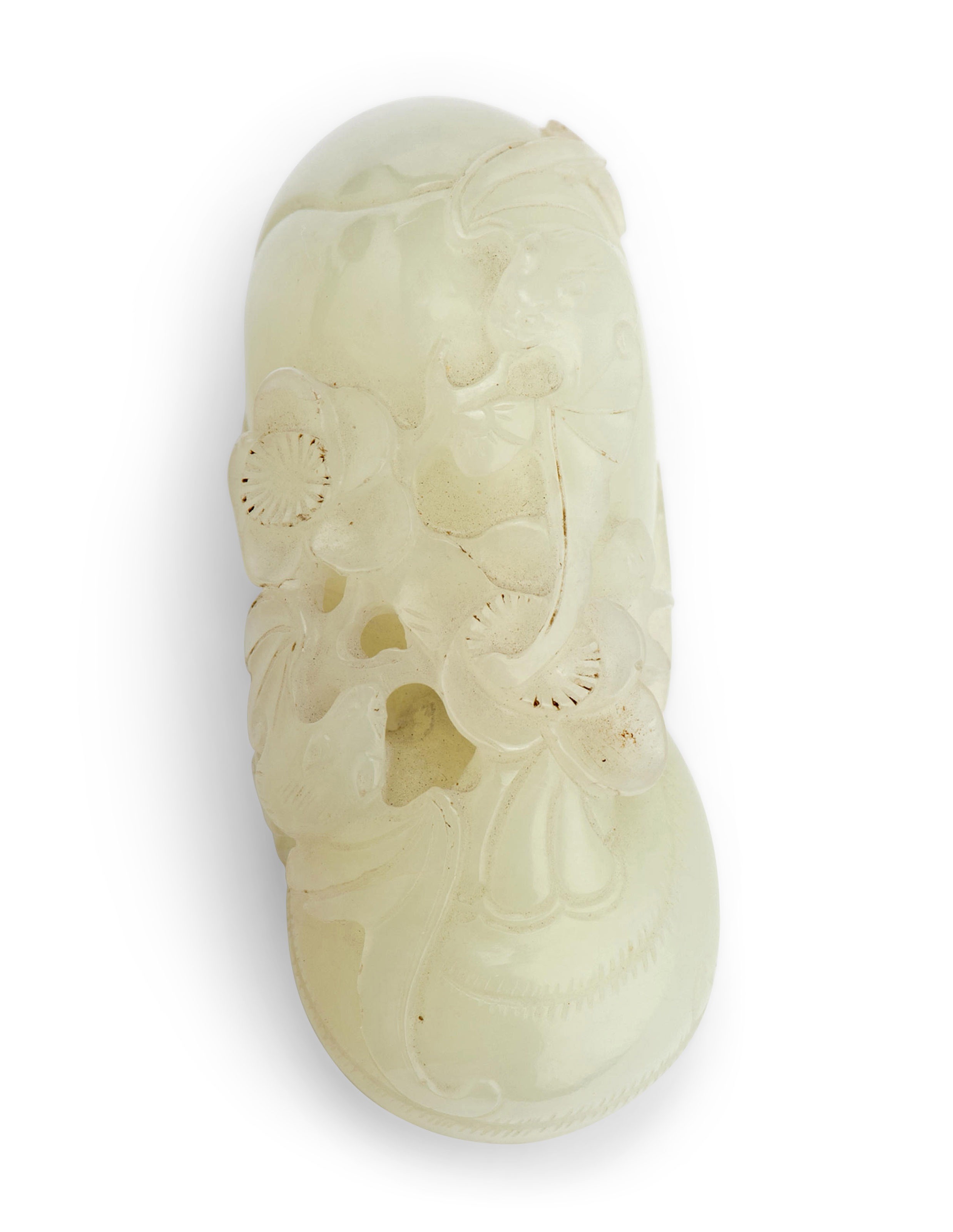 A WHITE JADE 'PEACH AND BATS' GROUP, 18TH CENTURY | Christie’s