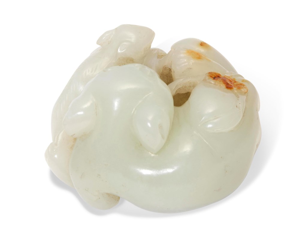 A SMALL WHITE JADE 'CAT' GROUP, 19TH CENTURY | Christie’s