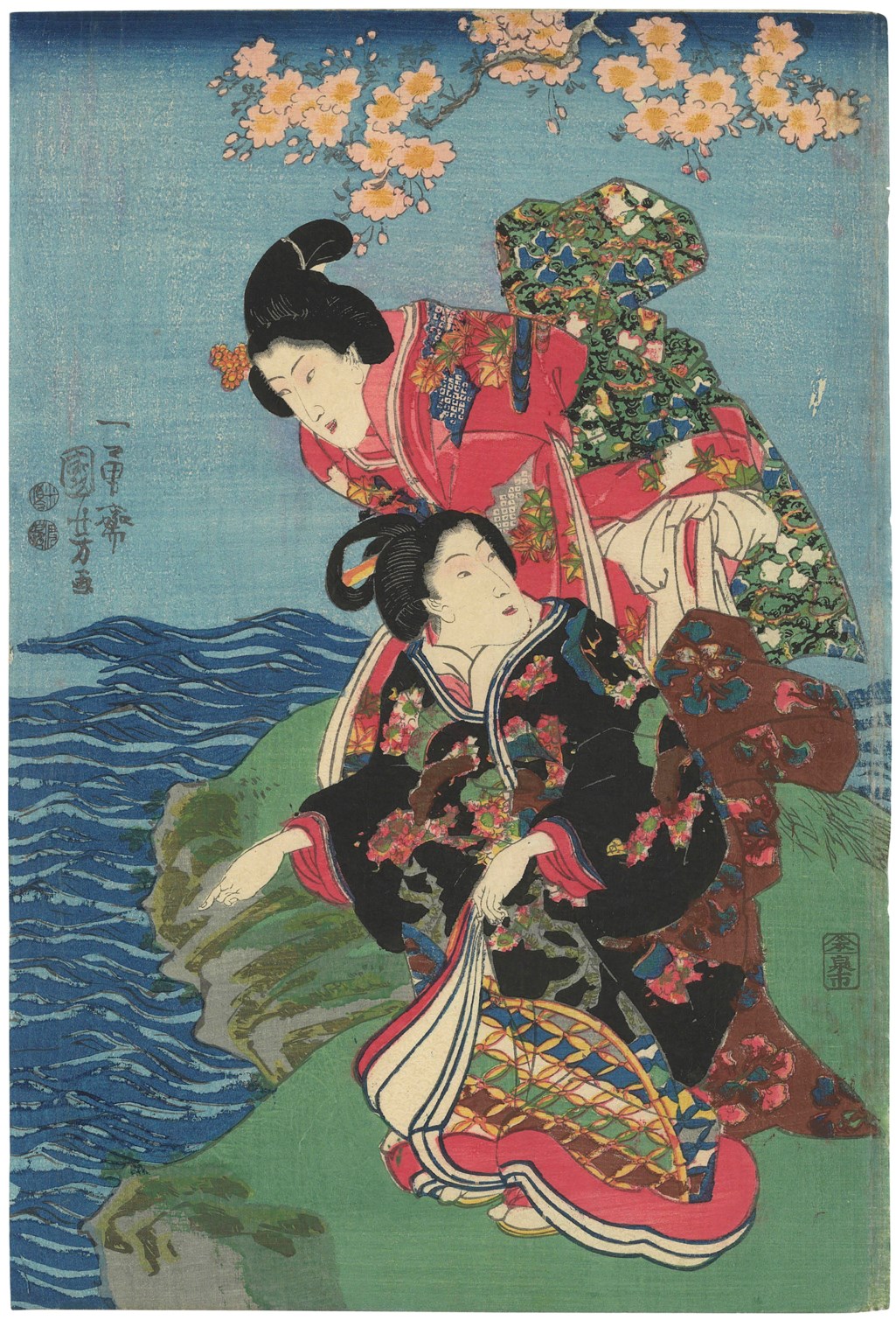UTAGAWA KUNIYOSHI (1797-1861), Playing in a Garden (Oniwa asobi ...