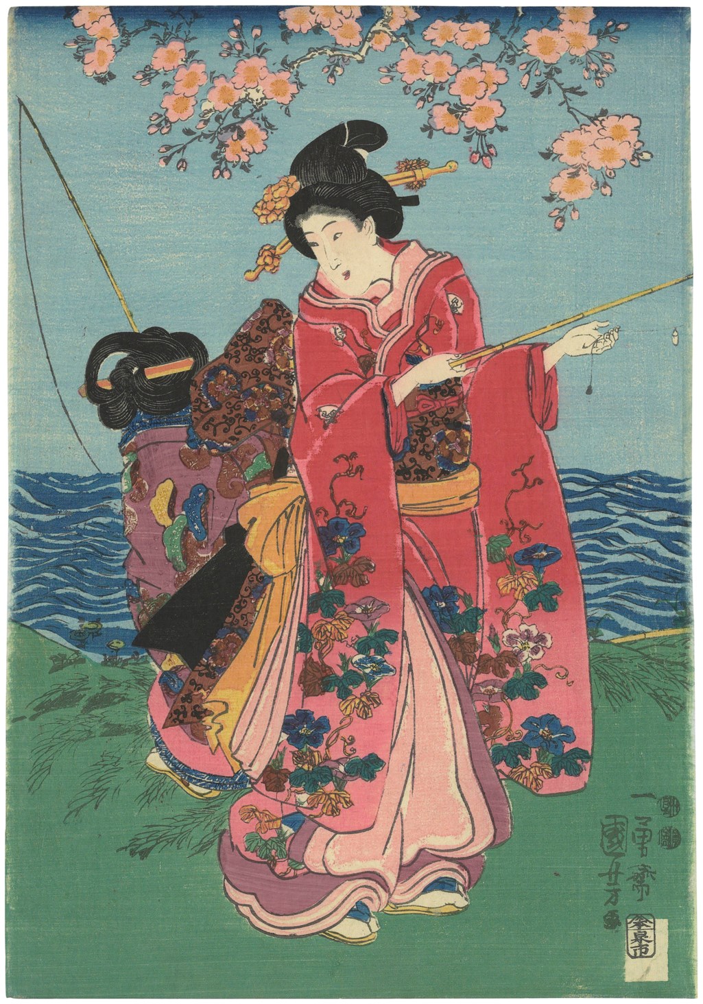 UTAGAWA KUNIYOSHI (1797-1861), Playing in a Garden (Oniwa asobi ...