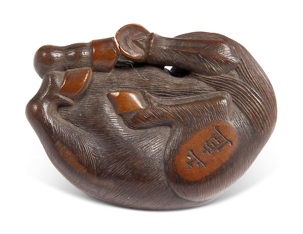 A WOOD NETSUKE, SIGNED MASANAO (ISE, YAMADA), EDO PERIOD (19TH CENTURY ...