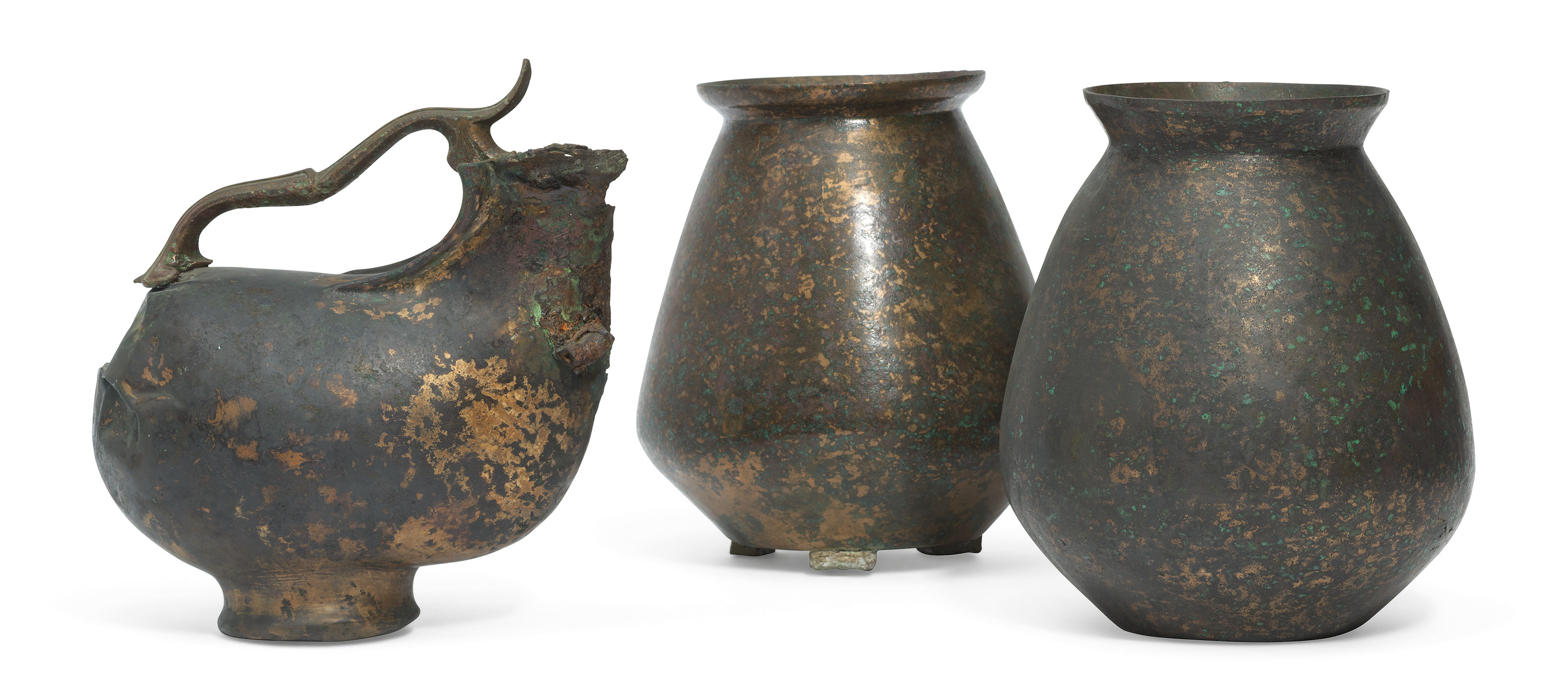 THREE ROMAN BRONZE VESSELS