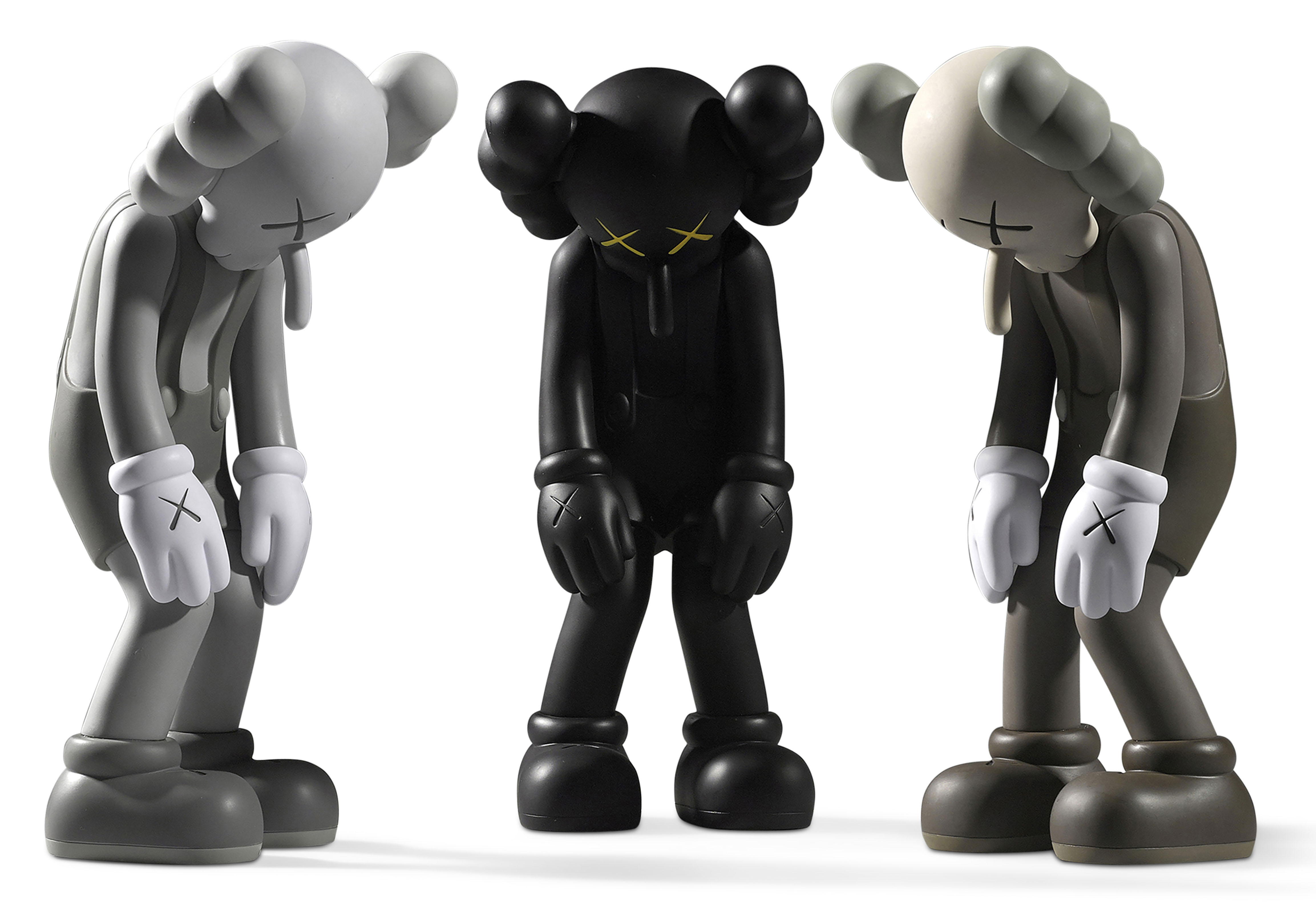 KAWS (b. 1974), (i) SMALL LIE (GRAY); (ii) SMALL LIE (BLACK); (iii ...