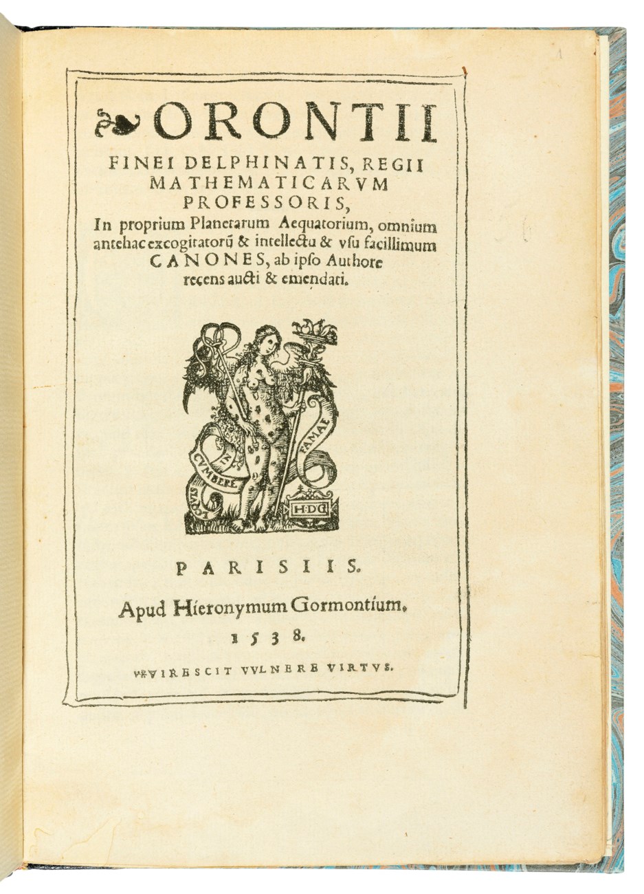 FINÉ, Oronce (1494-1555). Orontii…In proprium Planetarum aequatorium ...