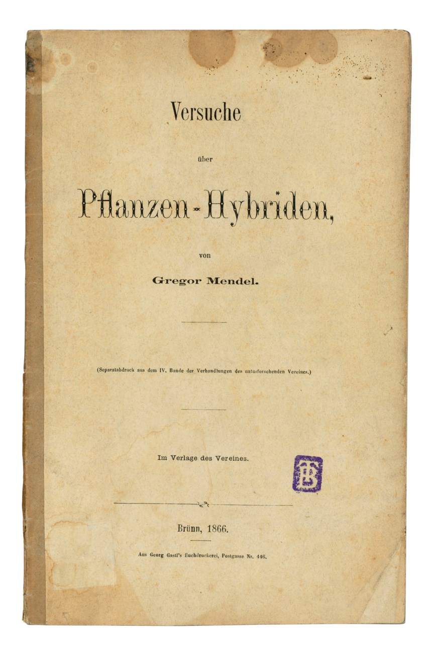 MENDEL, Johann Gregor (1822-1884). ‘Versuche über Pflanzen-Hybriden ...