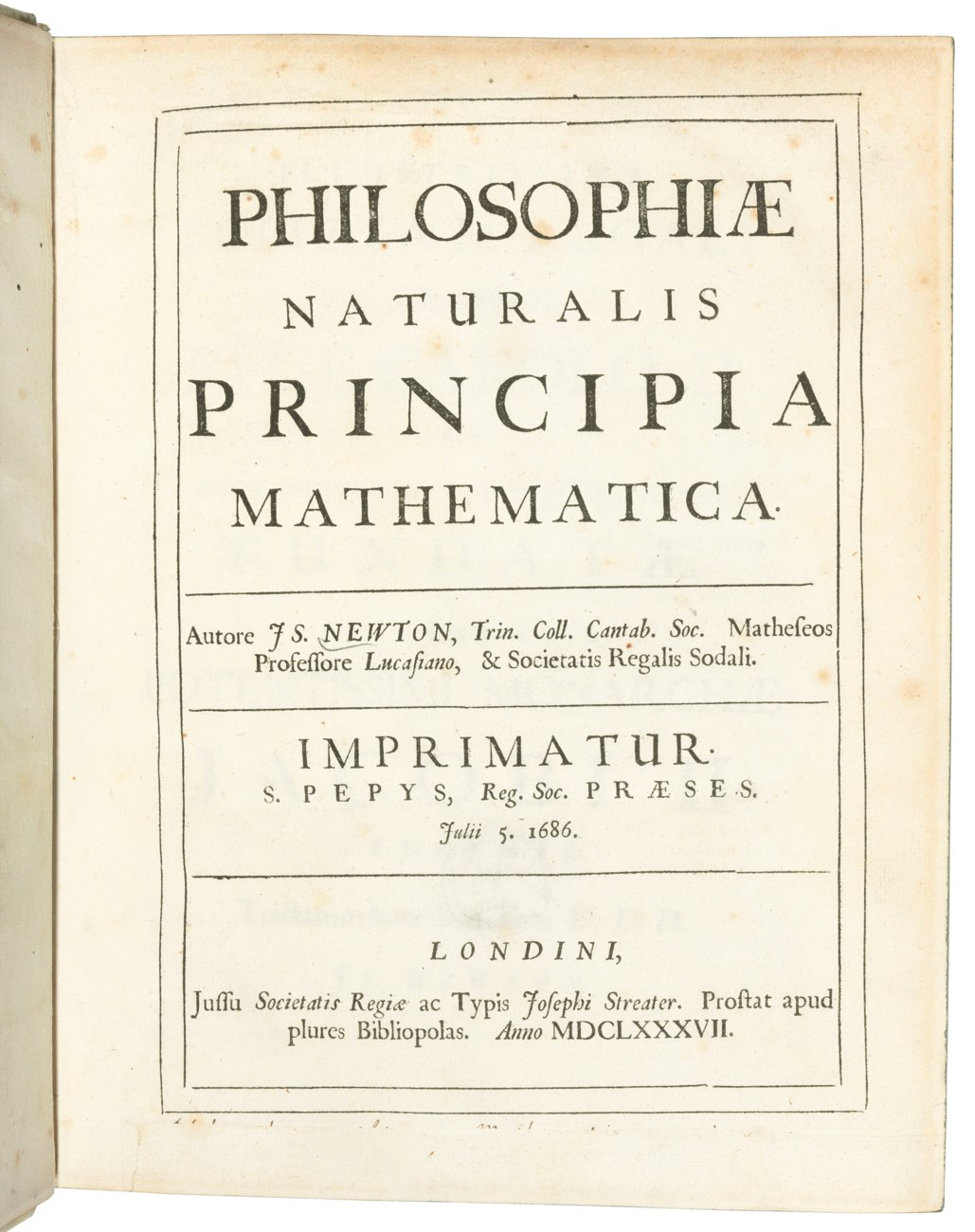 NEWTON, Sir Isaac (1642-1727). Philosophiae naturalis principia ...