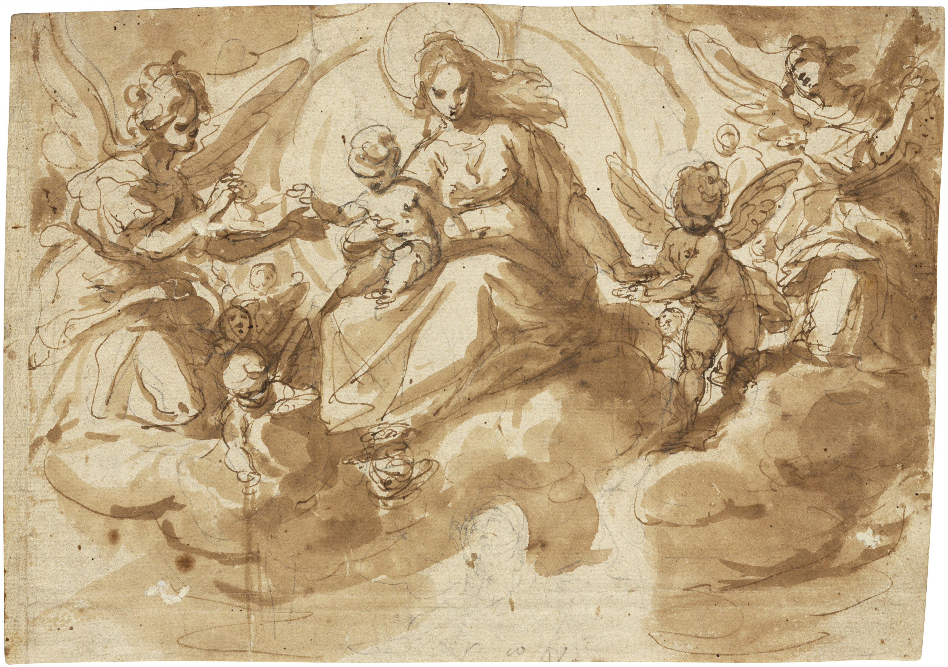 Attributed to Alessandro Casolani (Siena 1552-1606), The Virgin and ...