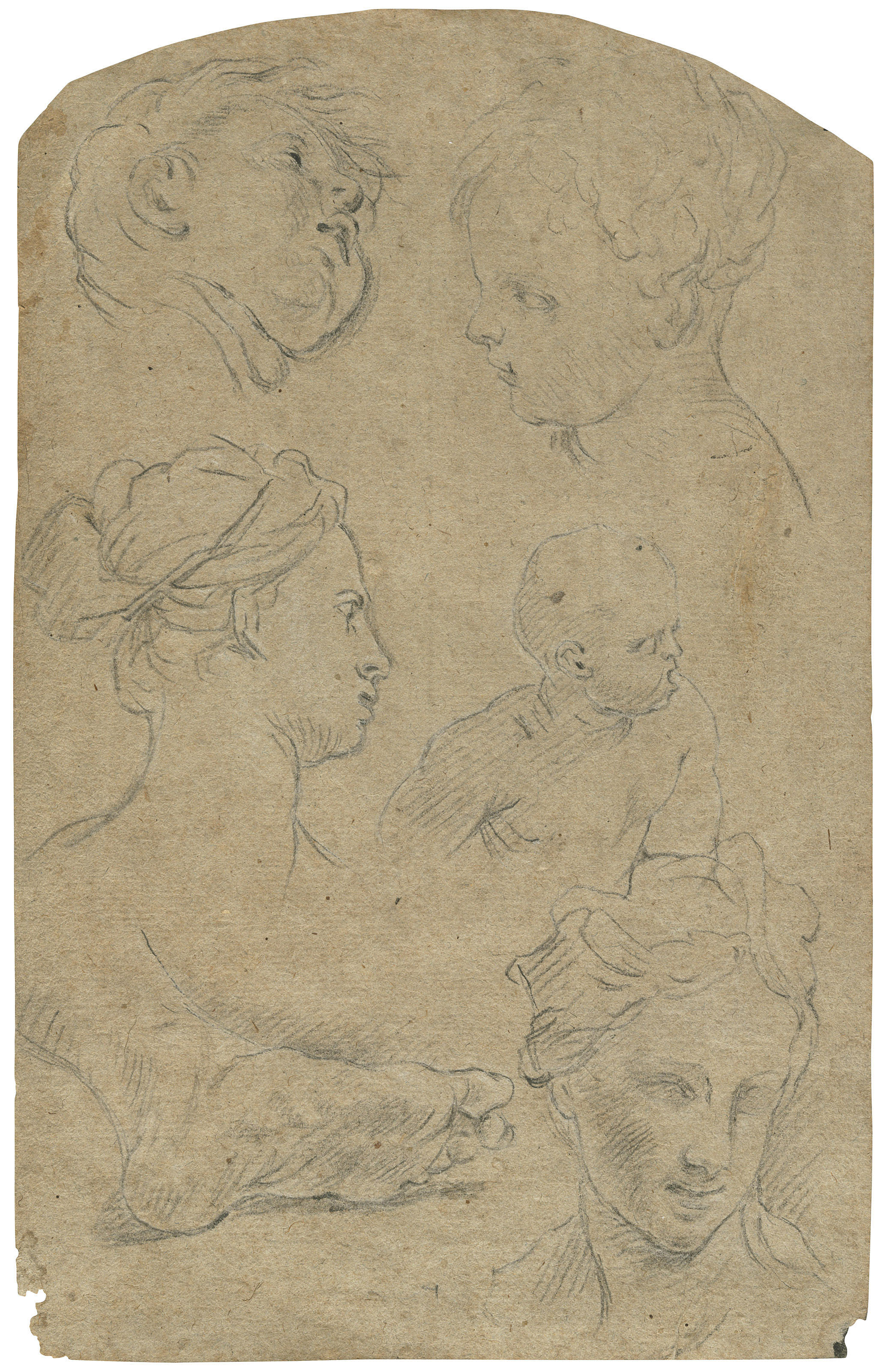 Francesco Trevisani (Capodistria 1656-1746 Rome), Studies of heads of a ...