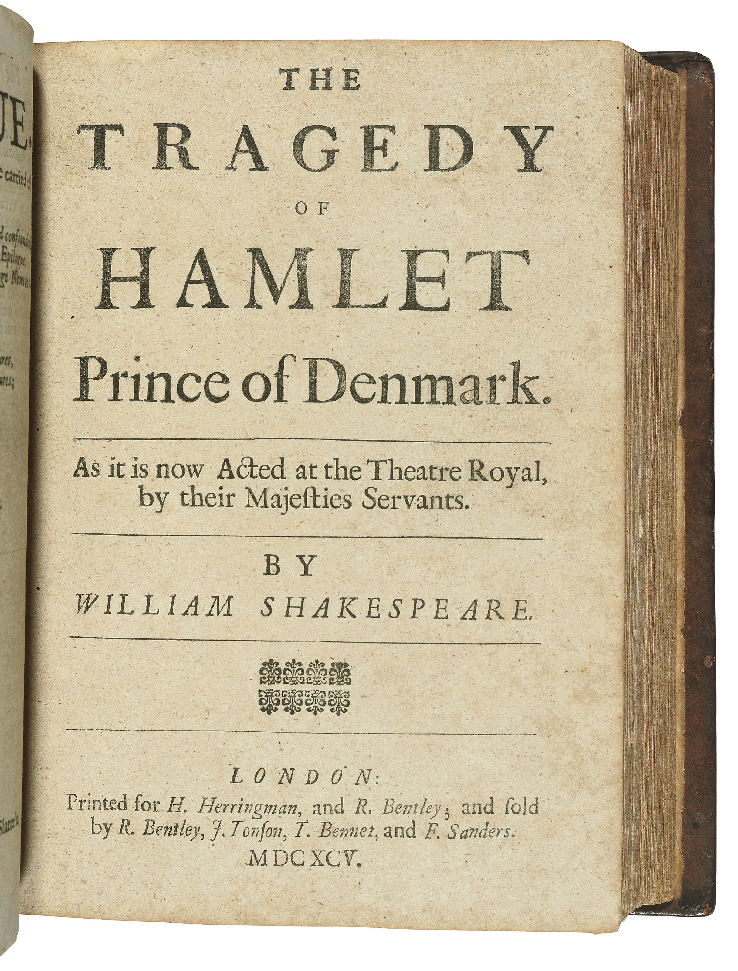 SHAKESPEARE, William (1564-1616). The Tragedy of Hamlet Prince of ...