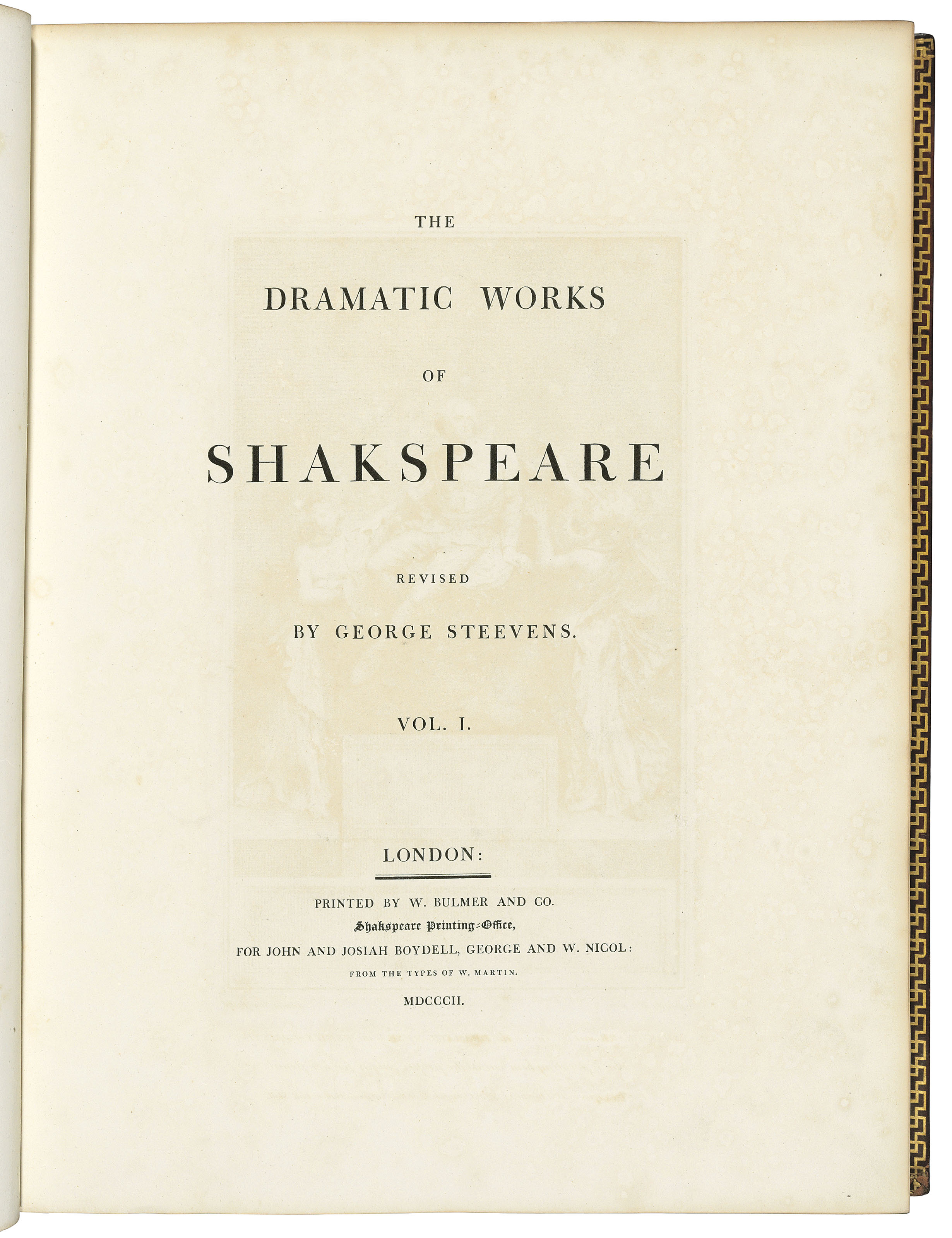 SHAKESPEARE, William (1564-1616). The Dramatic Works of Shakespeare ...