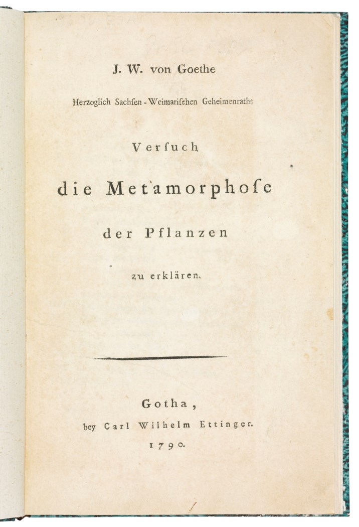 GOETHE, Johann Wolfgang von (1749-1832). Versuch die Metamorphose der ...