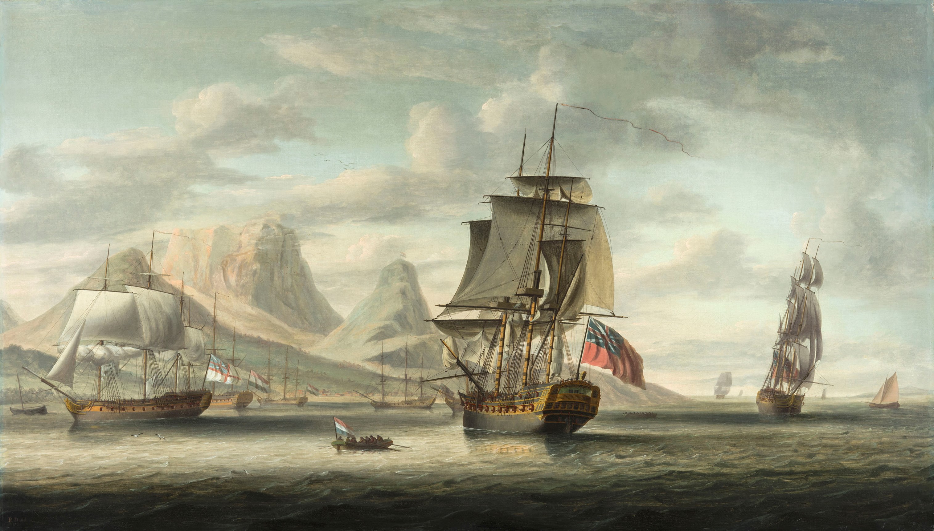 Robert Dodd (1748-1815), The "Southampton" with British and Dutch ships ...