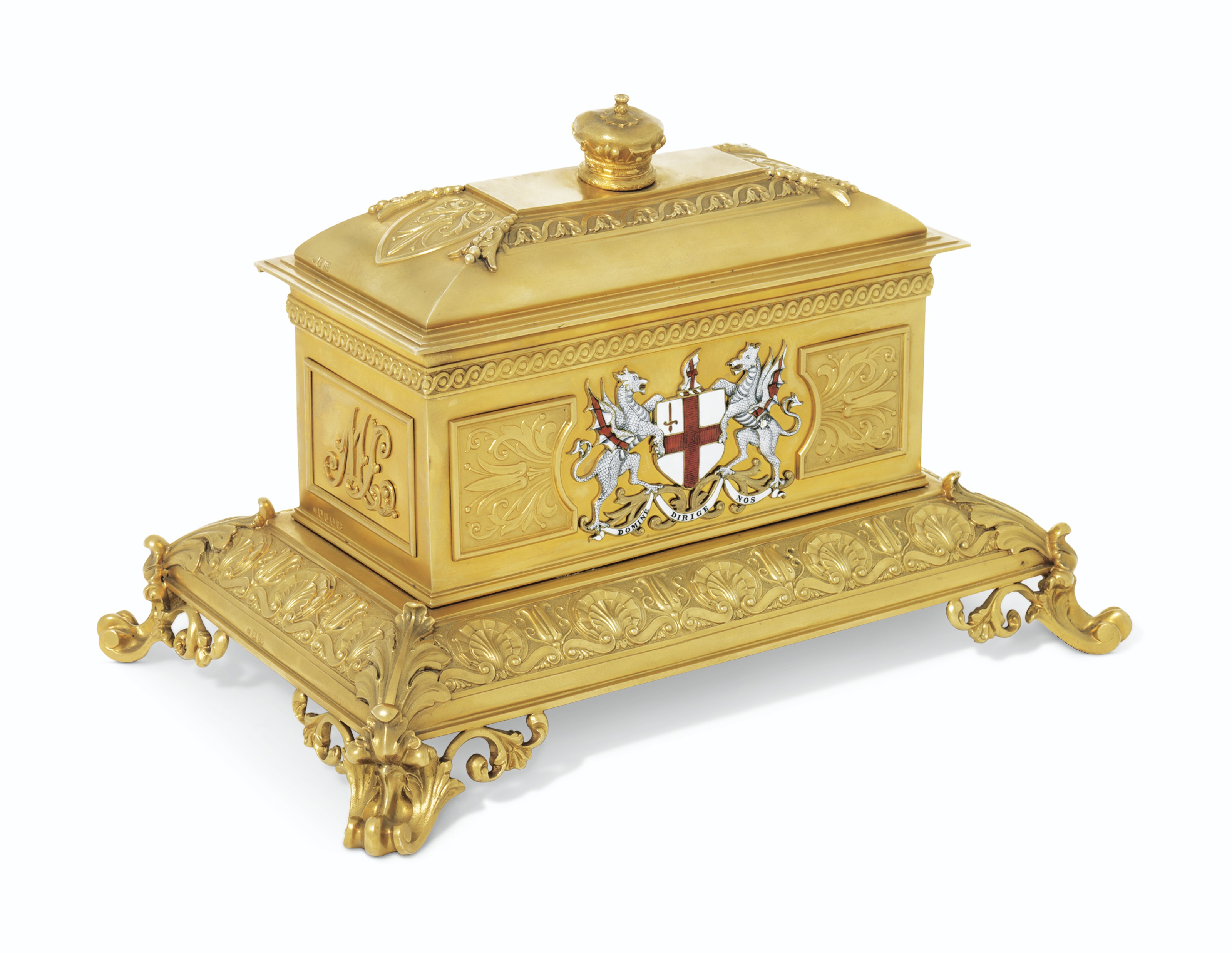 A GEORGE V 18 CARAT GOLD FREEDOM CASKET