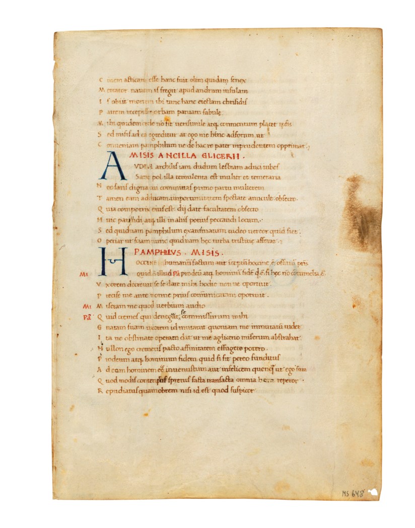 TERENCE, Andria, in Humanistic script written by Giuliano di Antonio of ...