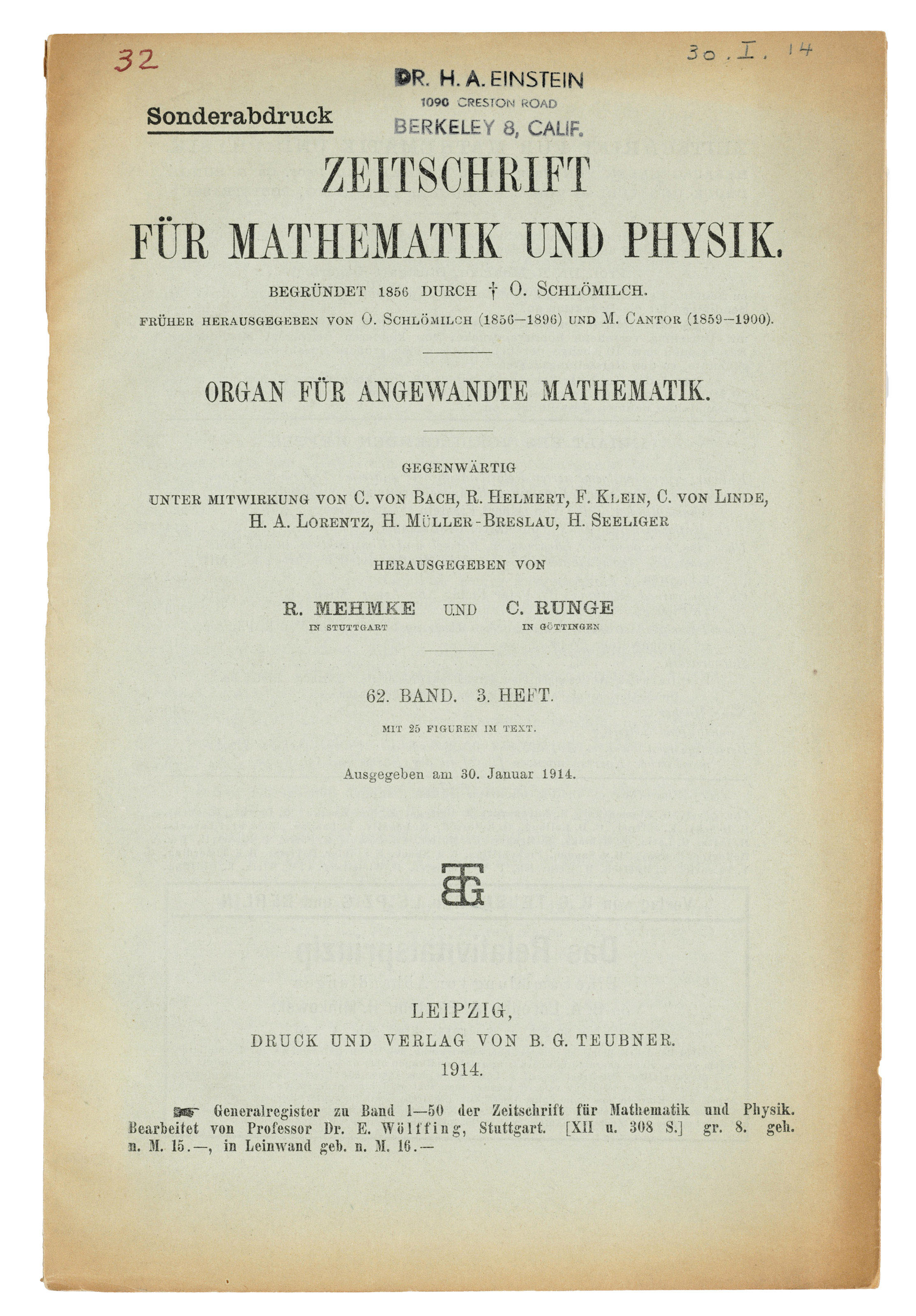 The first outline of general relativity, Albert Einstein. 30 January ...