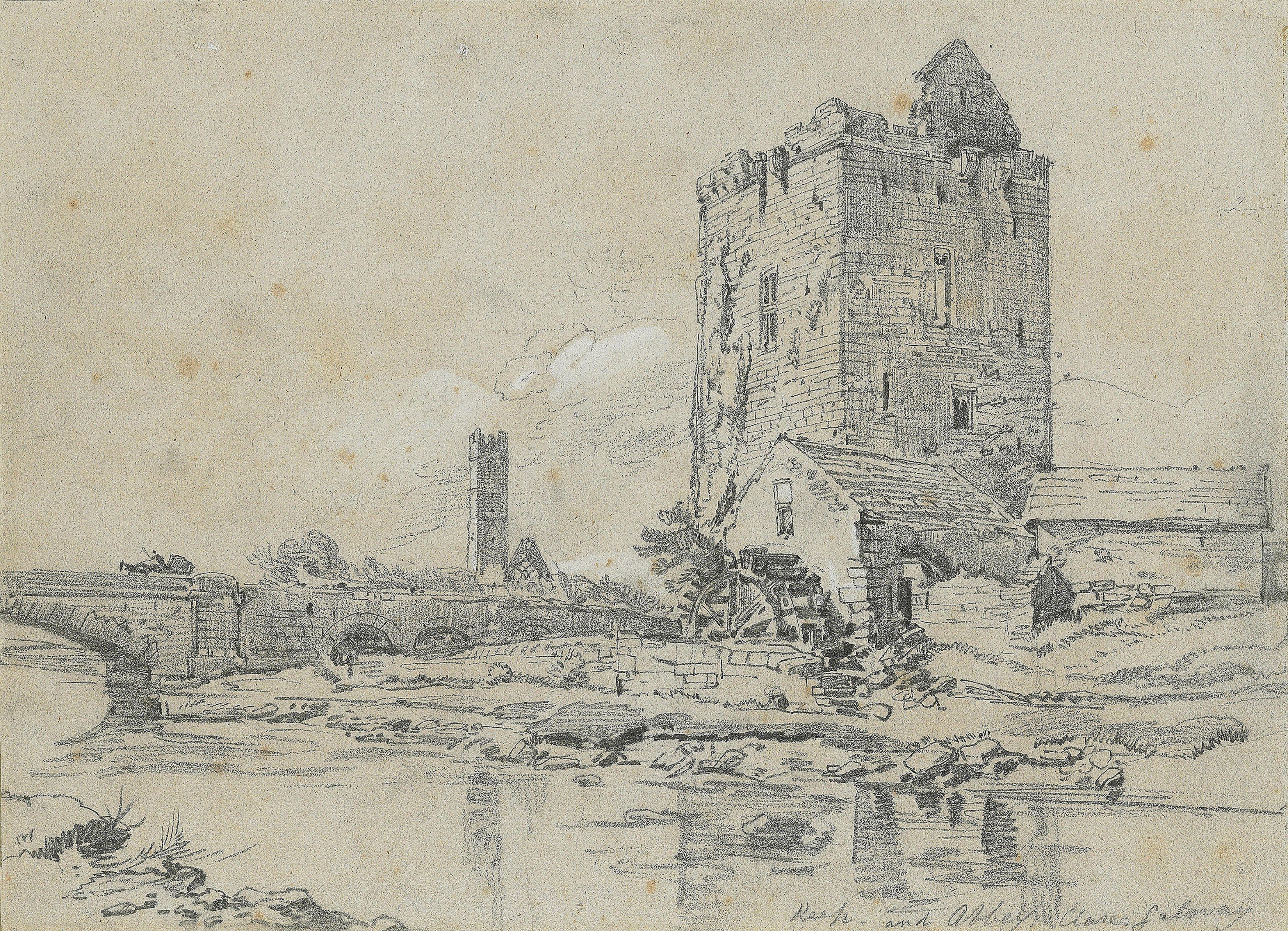 Irish School, circa 1820, The Keep and Abbey, Clare, Galway, Ireland ...