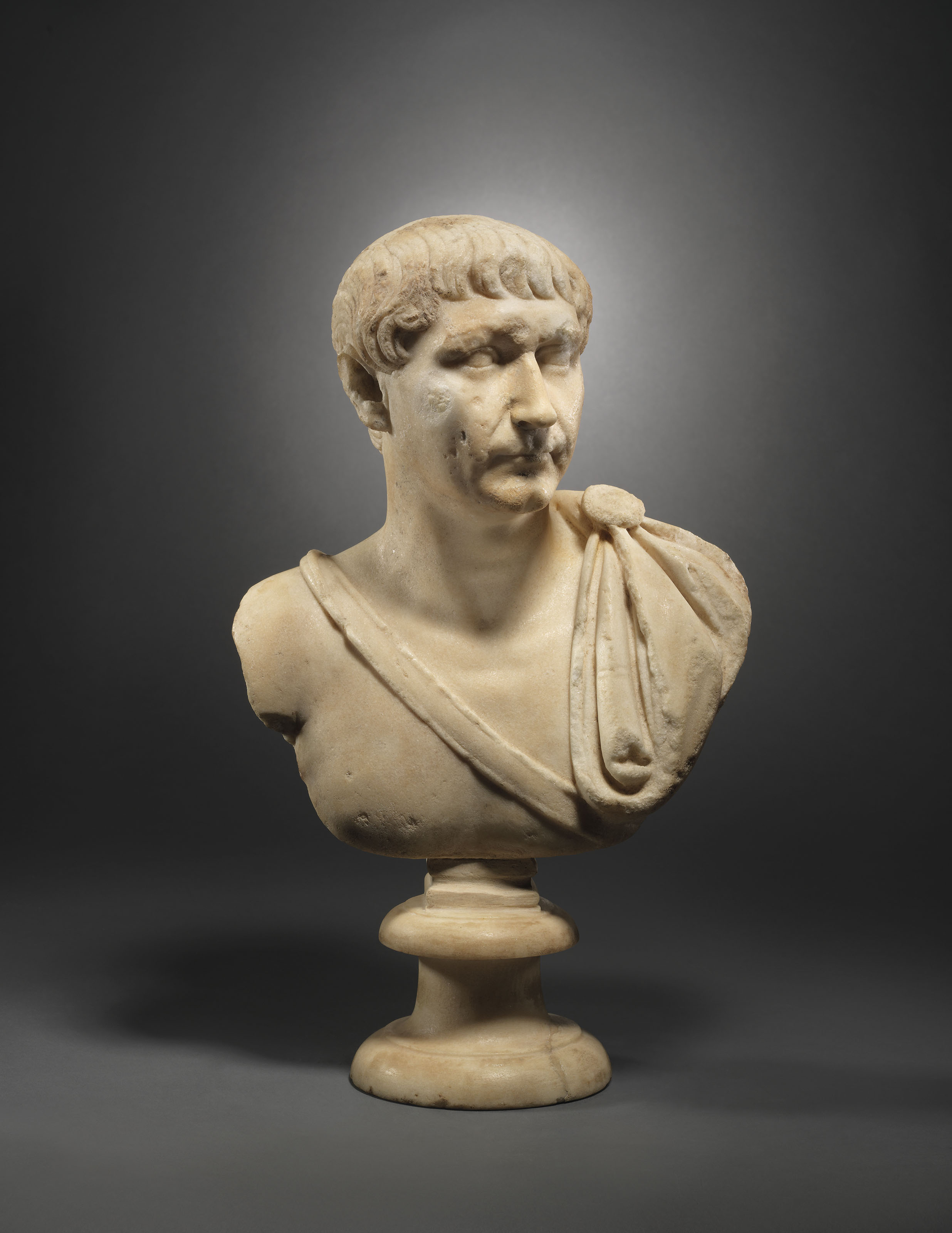 A ROMAN MARBLE PORTRAIT BUST OF THE EMPEROR TRAJAN , TRAJANIC PERIOD ...