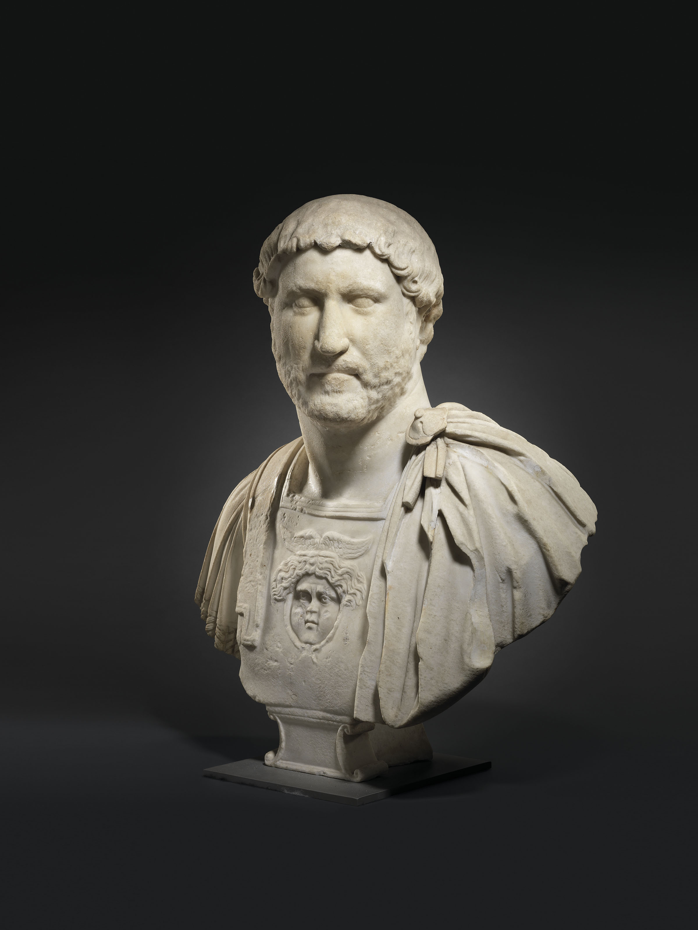 A ROMAN MARBLE PORTRAIT BUST OF THE EMPEROR HADRIAN , HADRIANIC PERIOD ...