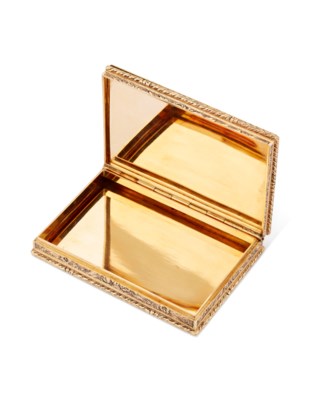 AN ITALIAN SILVER-GILT SNUFF-BOX SET WITH A MICROMOSAIC PLAQUE, ROME ...