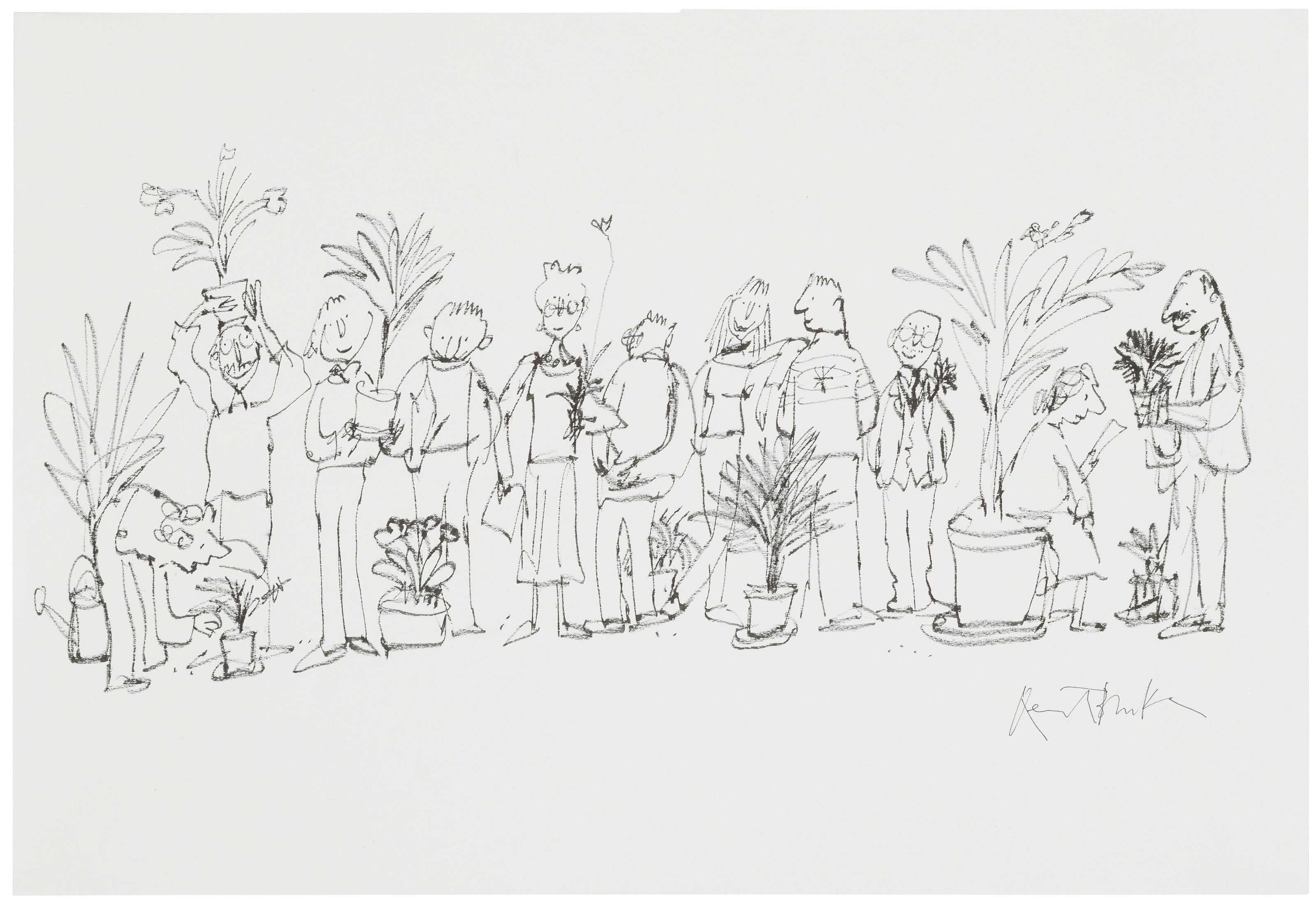 Quentin Blake (b.1932), The Potted Plants Club | Christie’s